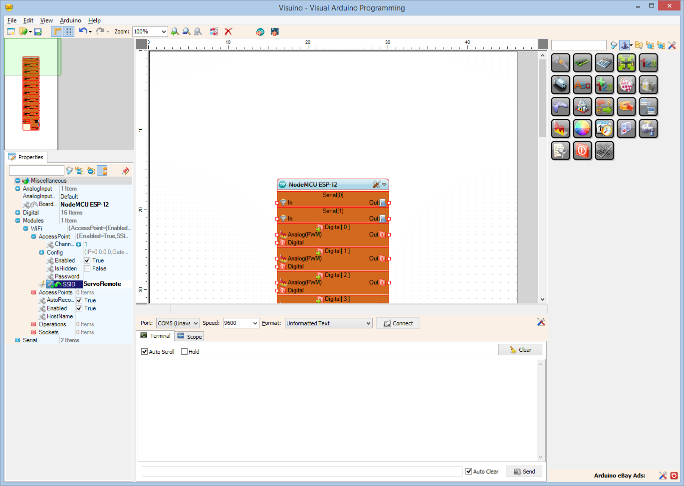 ESP8266 and Visuino: Control Servo Remotely Over Wi-Fi With Rotary ...