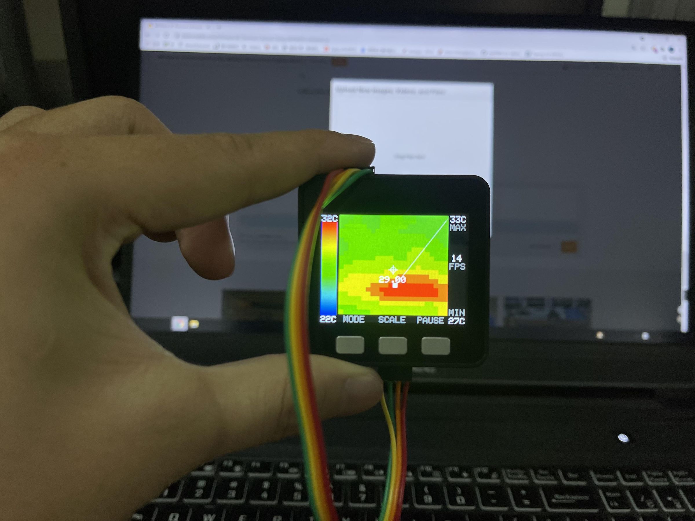 M5Stack IR Thermal Camera Using AMG8833 Infrared Array Imaging Sensor ...