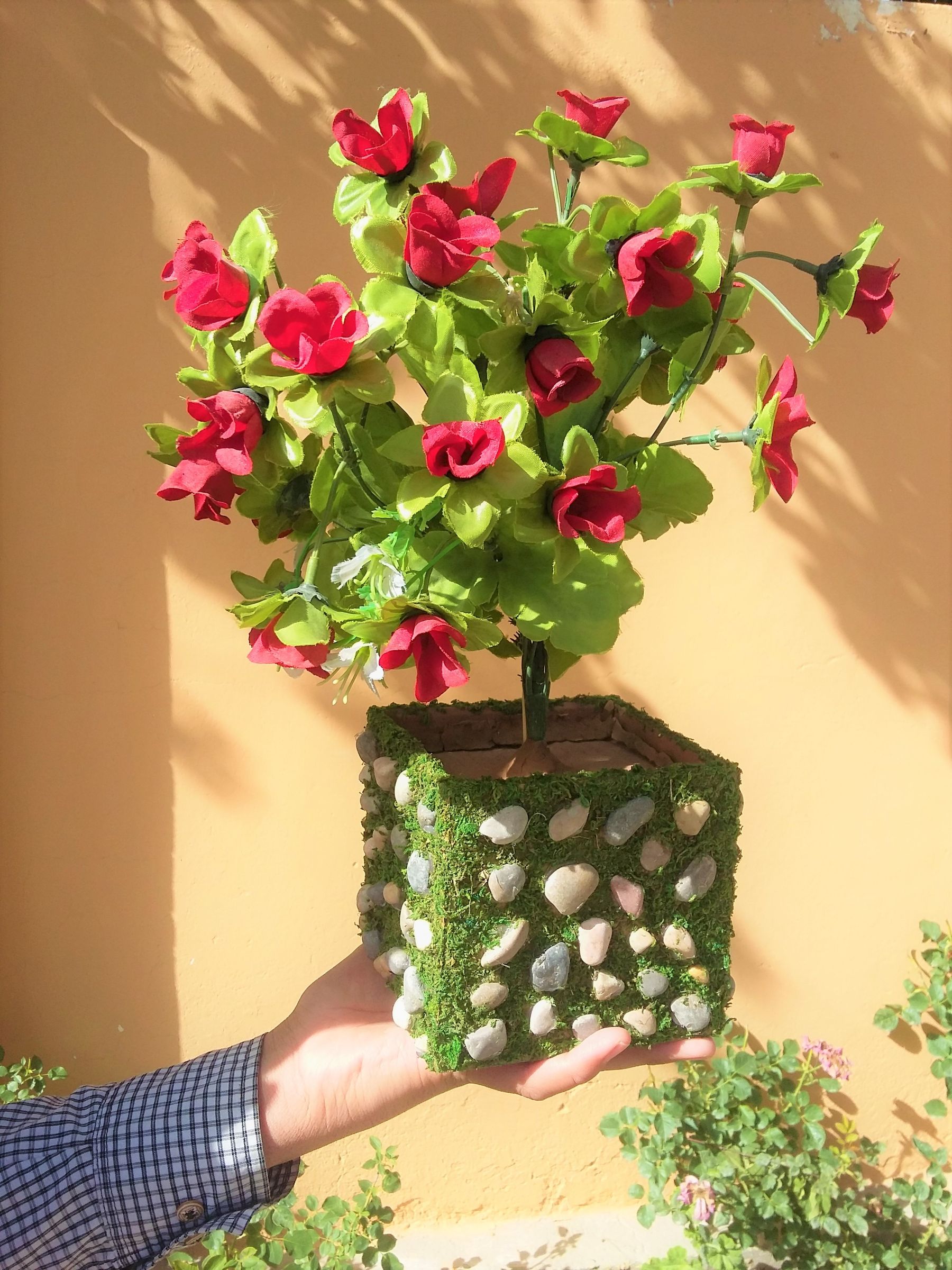 How to Make Flower Pot From Cardboard|Pebbles Cardboard Flower Pot|Easy ...