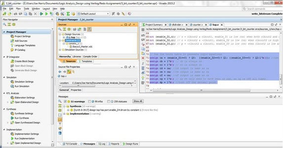 How to Use Verilog and Basys 3 to Do 3 Bit Binary Counter : 11 Steps - Instructables