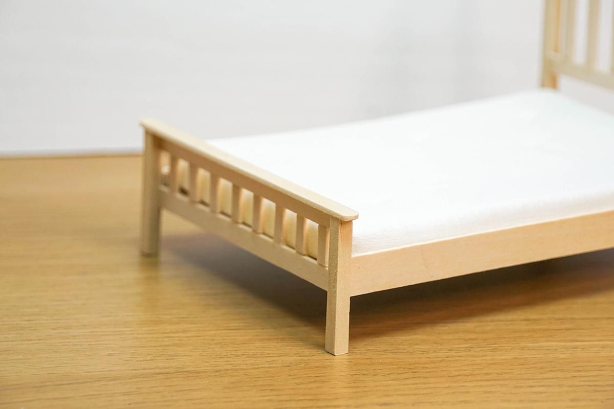 DIY Miniature 1:12 Scale BED & MATTRESS! | How to Make a Mini Wooden ...