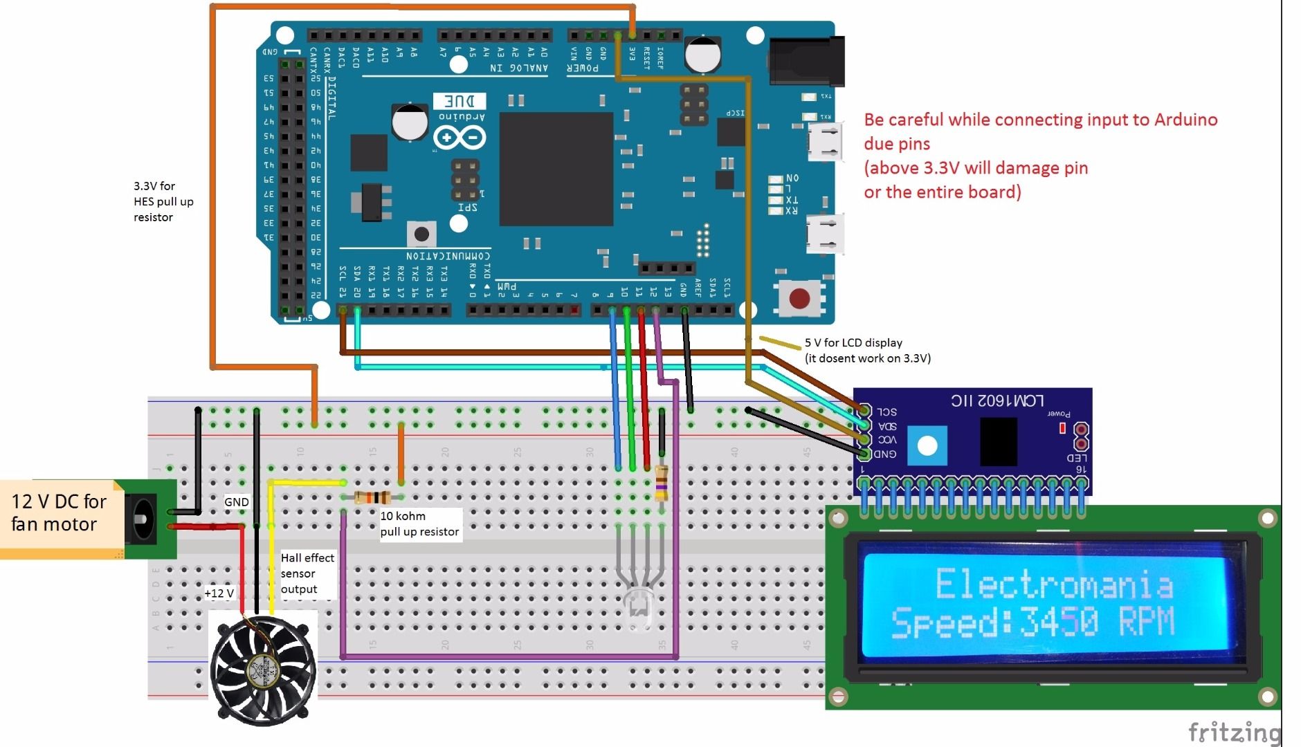 Fan RPM With Internal Hall Effect Sensor and Arduino (Intro to Hardware Interrupt and LCD ...