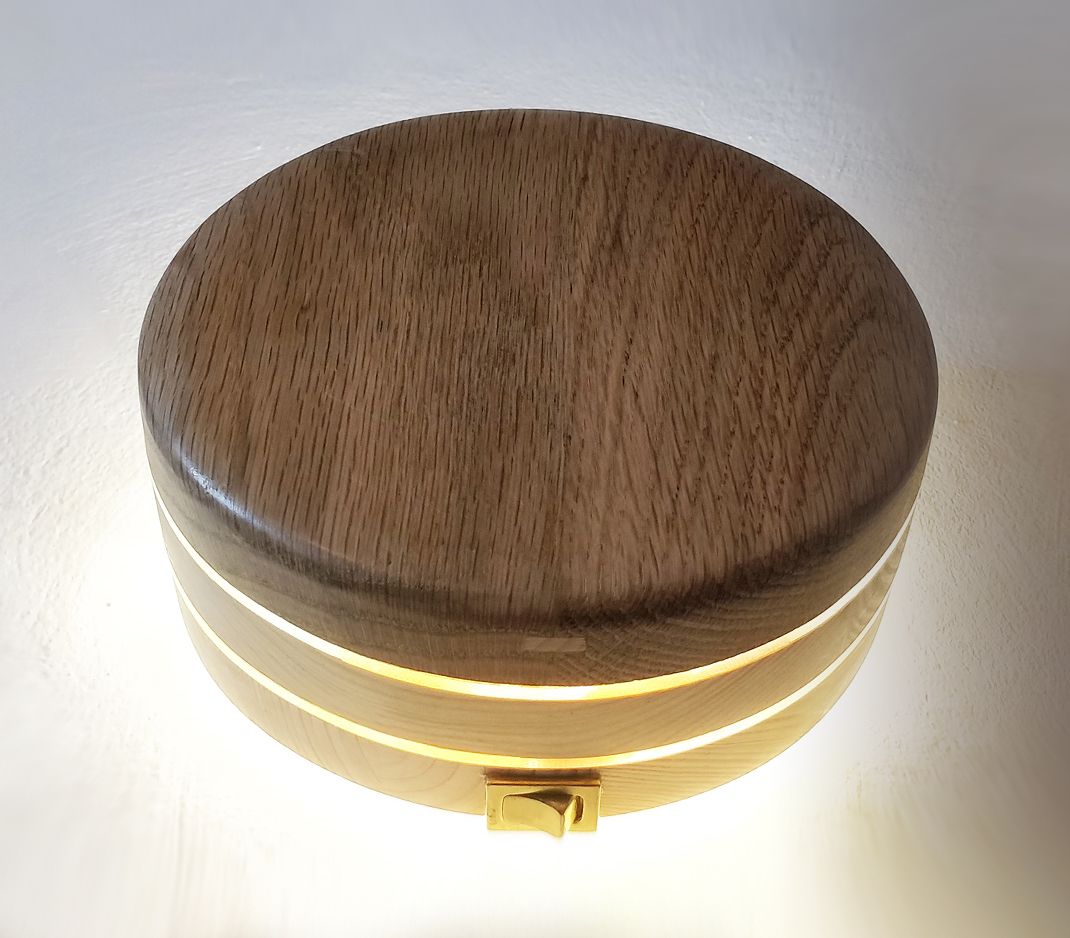 Plug-in Round Wood Wall LED Lamp | Portable Circle Socket Plug Night ...