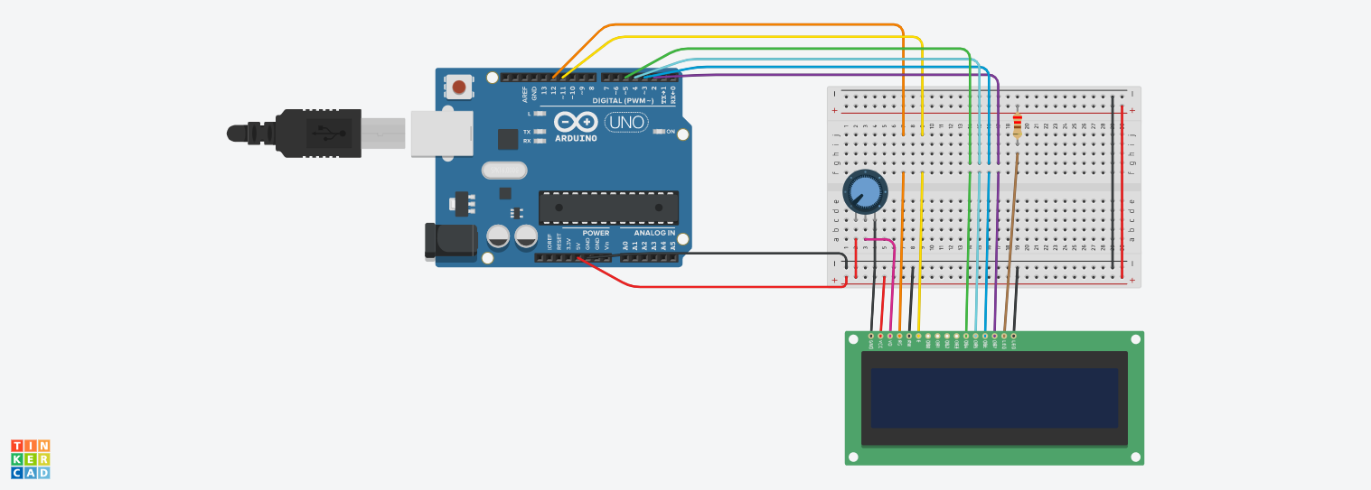 Interfacing LCD With Arduino on Tinkercad : 5 Steps - Instructables