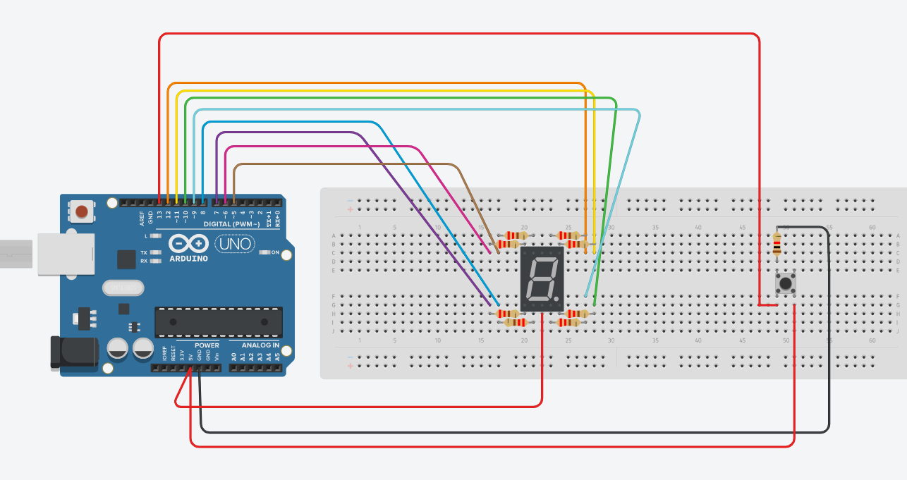 Digital Ludo Dice With Arduino 7 Segment Display Project : 3 Steps ...