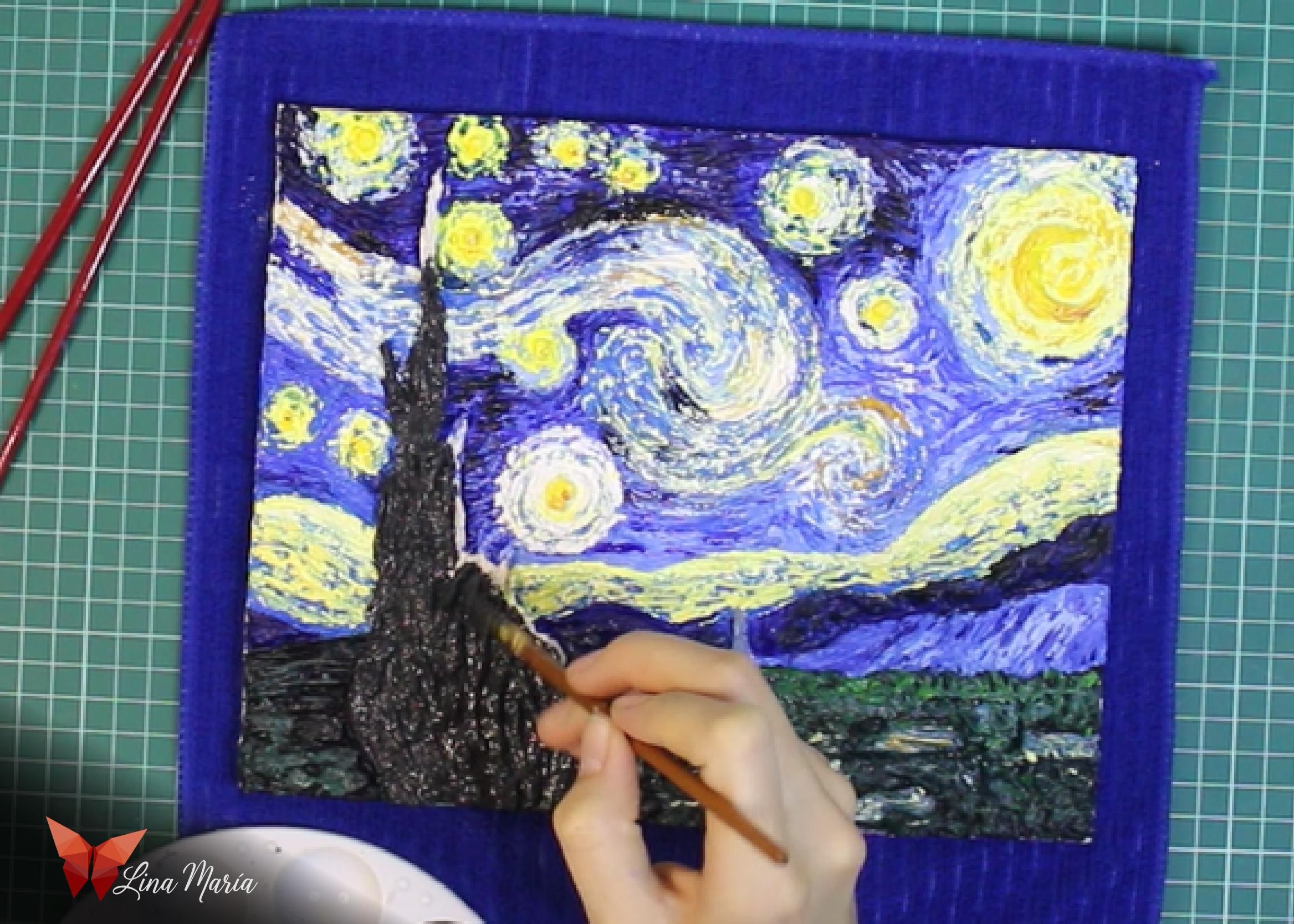 DIY Relief Painting - Starry Night : 25 Steps (with Pictures ...