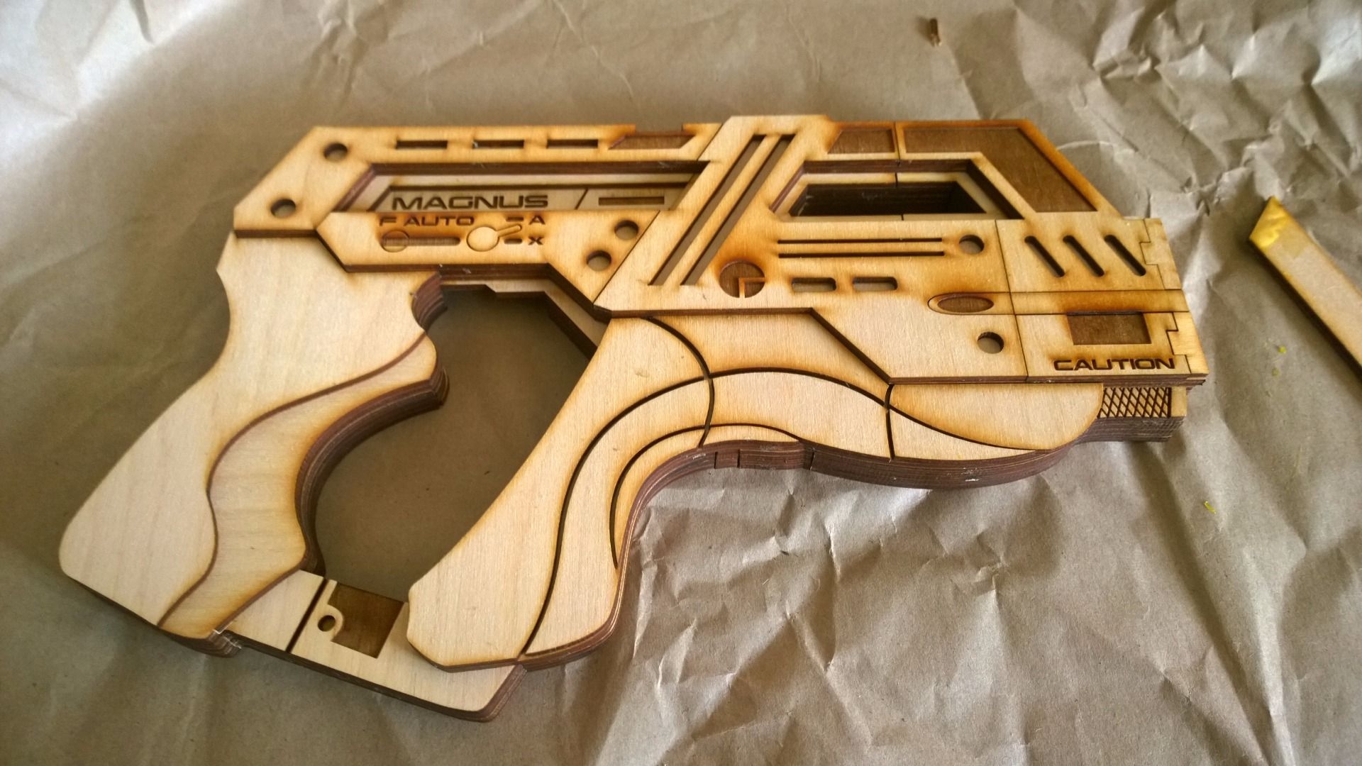 Laser Cut M-6 Carnifex Rubber Band Gun From Mass Effect : 13 Steps ...