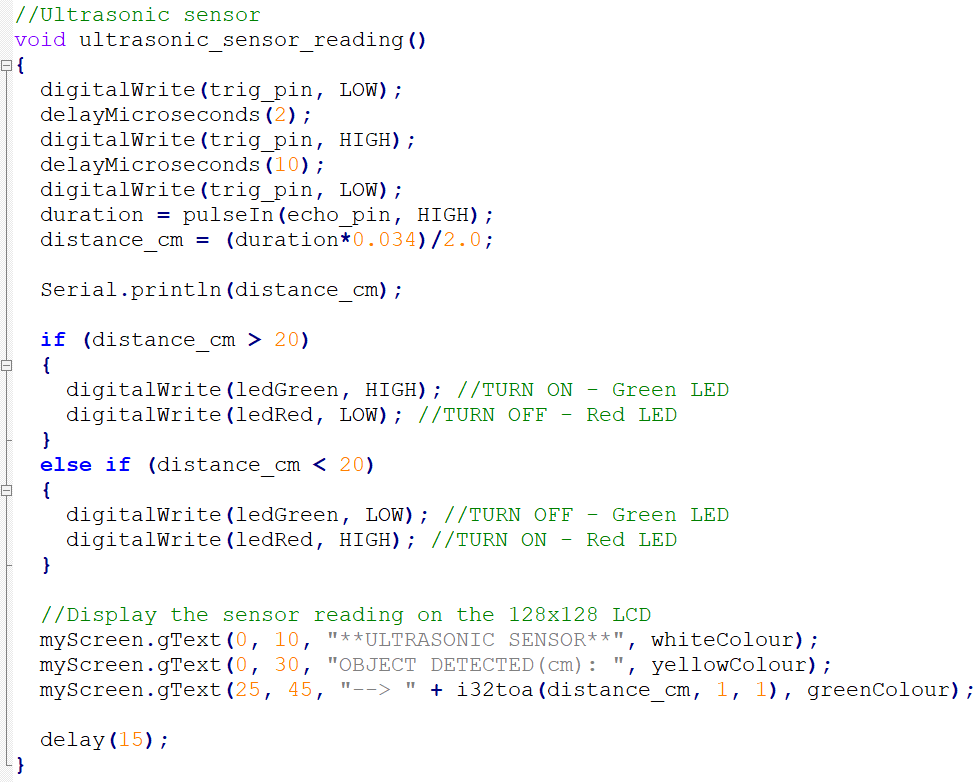Reading Ultrasonic Sensor (HC-SR04) Data on a 128×128 LCD and ...