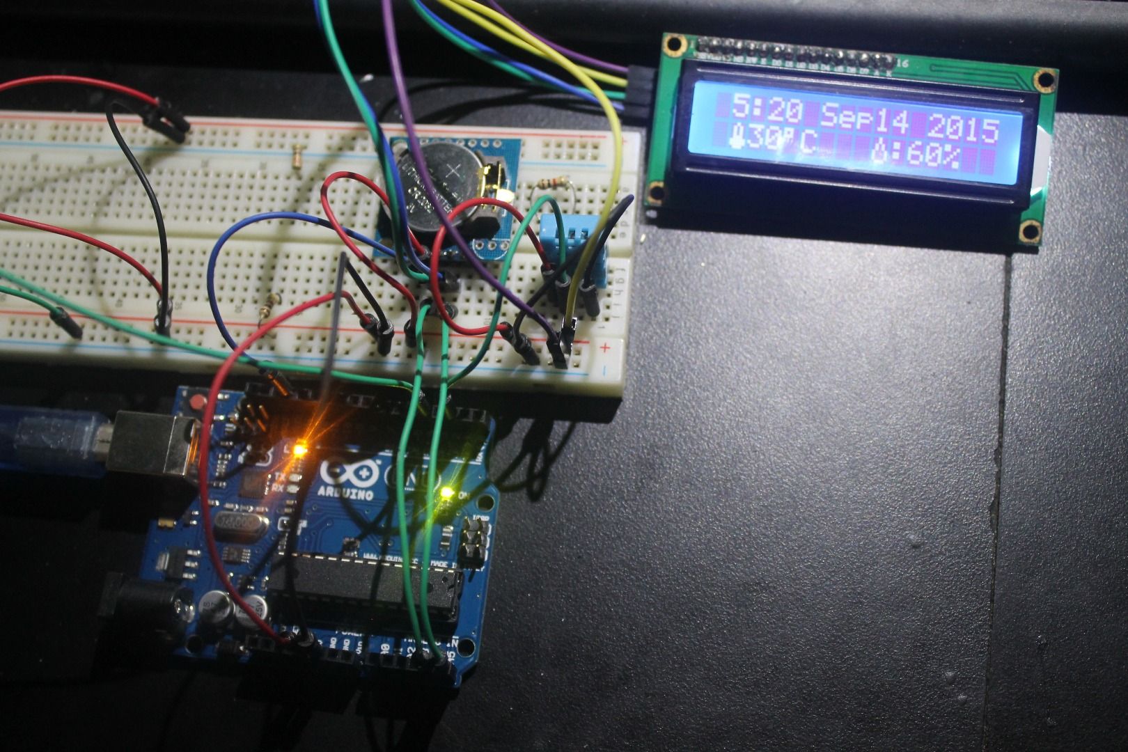 Clock With Thermometer Using Arduino, I2c 16x2 Lcd, DS1307 RTC and ...