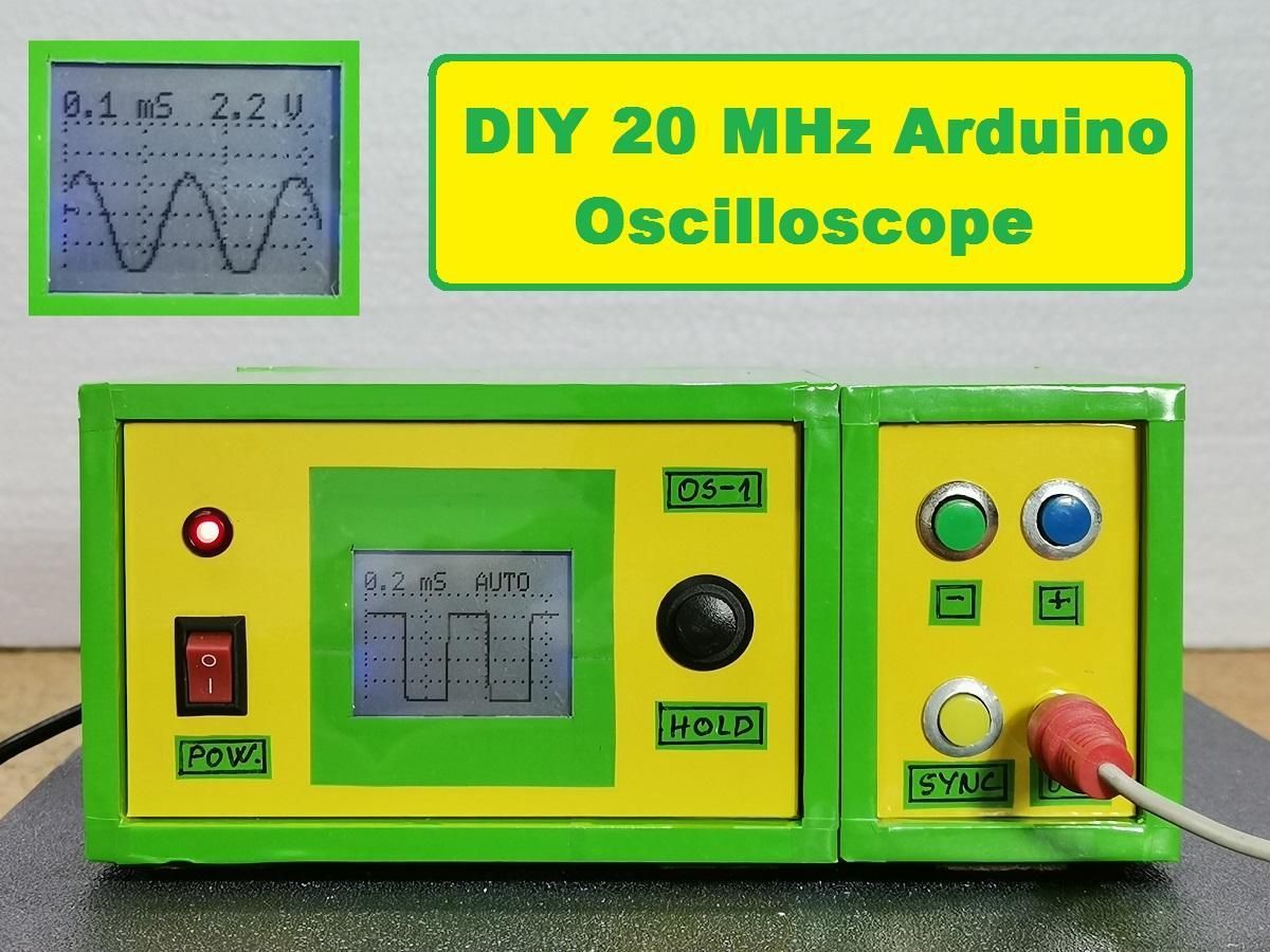 DIY Simple 20 KHz Arduino Oscilloscope on Nokia 5110 Lcd Dispaly : 3 ...