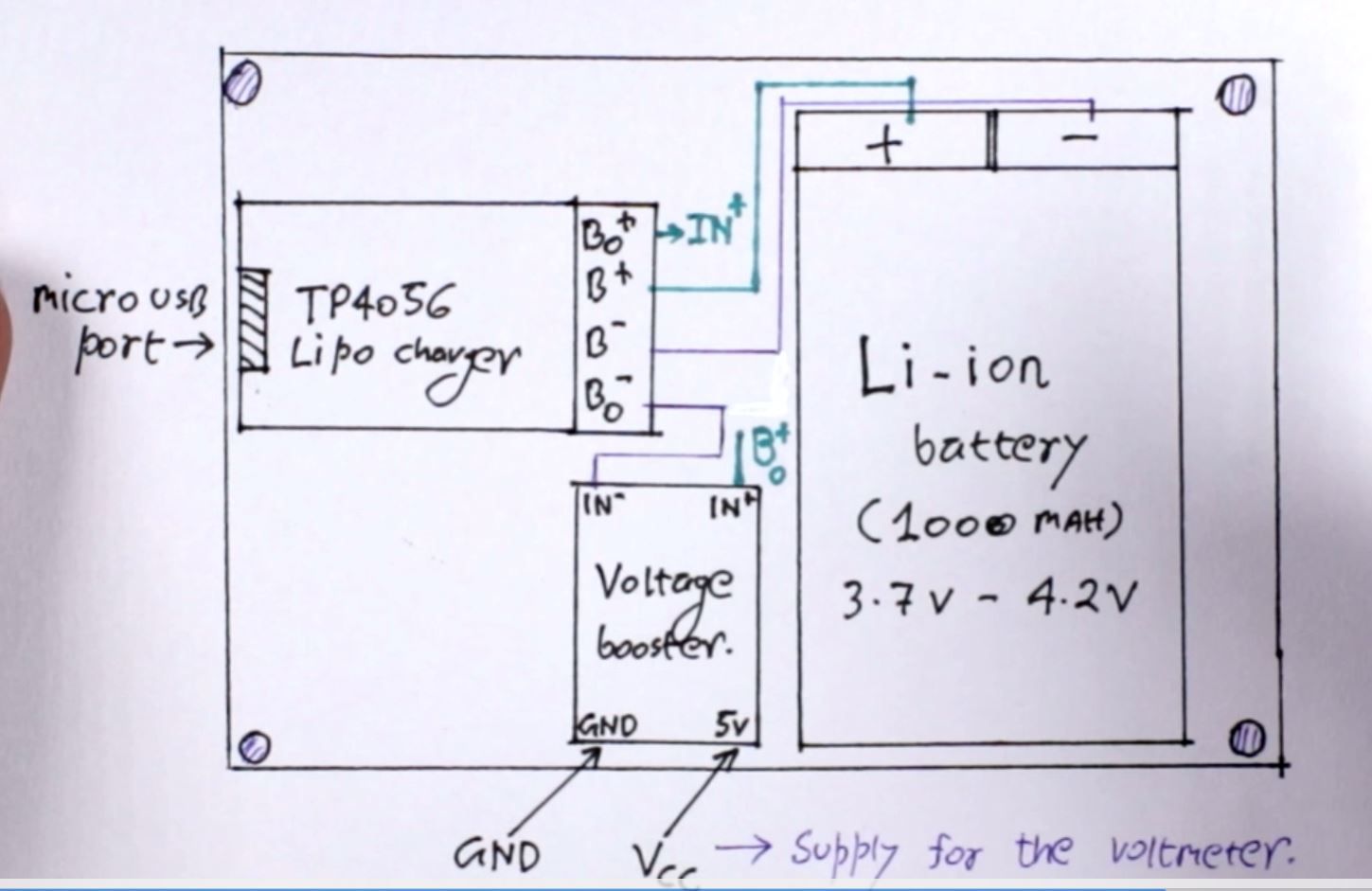 Rechargeable Digital Voltmeter Using ICL7107 ADC : 7 Steps (with ...