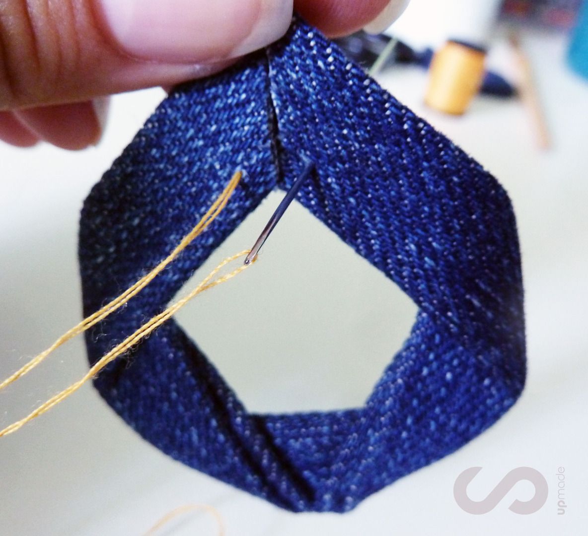 Upcycled Denim Earrings DIY Jewelry Tutorial by Upmade : 8 Steps (with ...