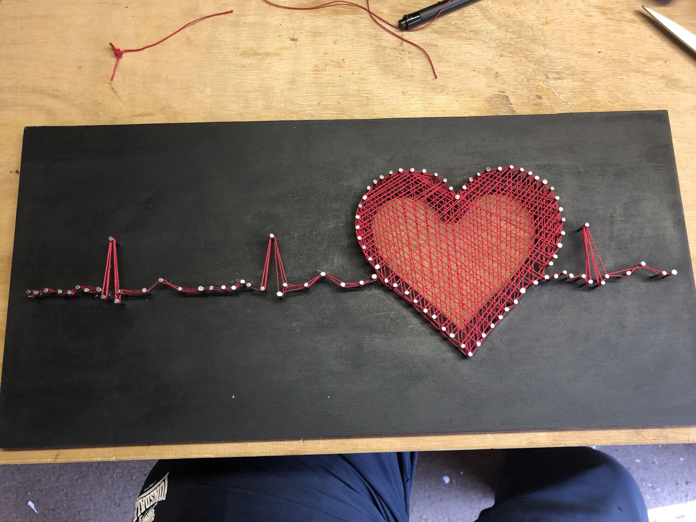 String Art Cardiac Line With Heart and LED's : 8 Steps (with Pictures ...