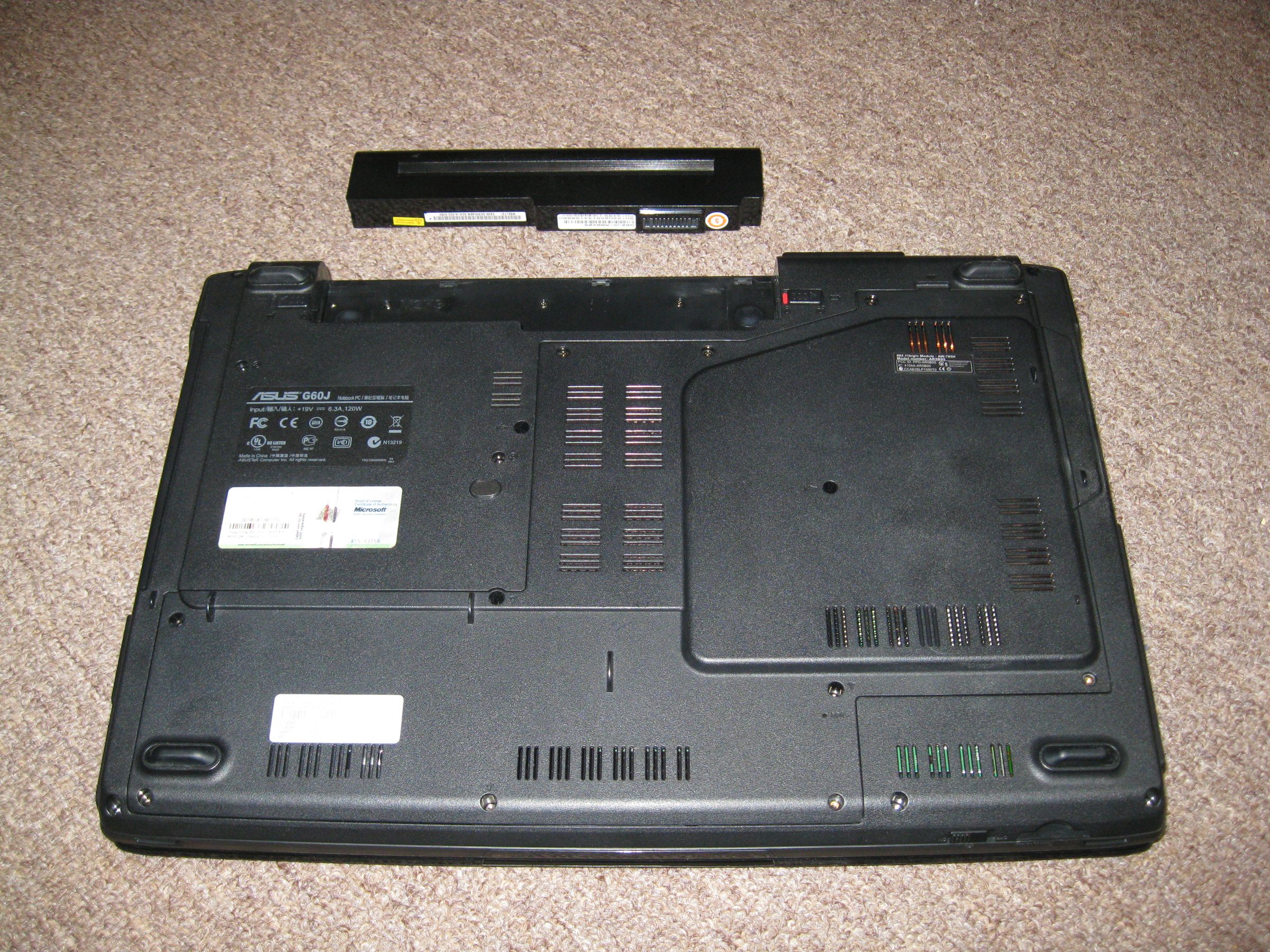 How to Install RAM in a Laptop PC (Asus G60-JX) : 10 Steps - Instructables