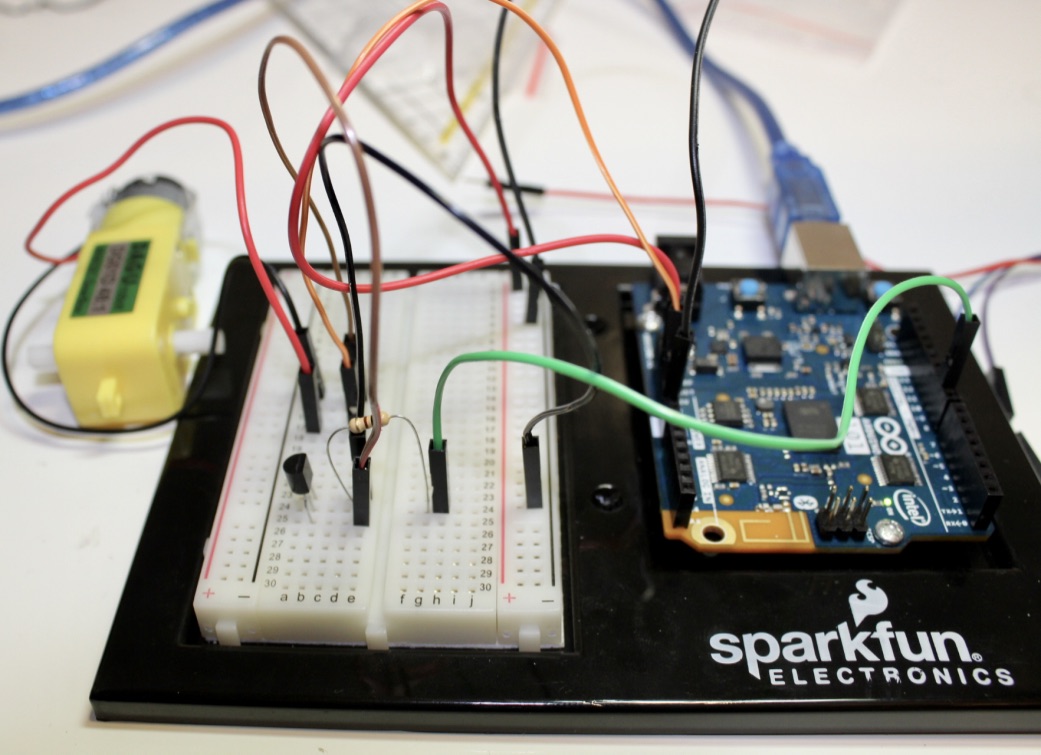 Controlling a Motor an NPN Transistor on the Arduino 101 : 4 Steps ...
