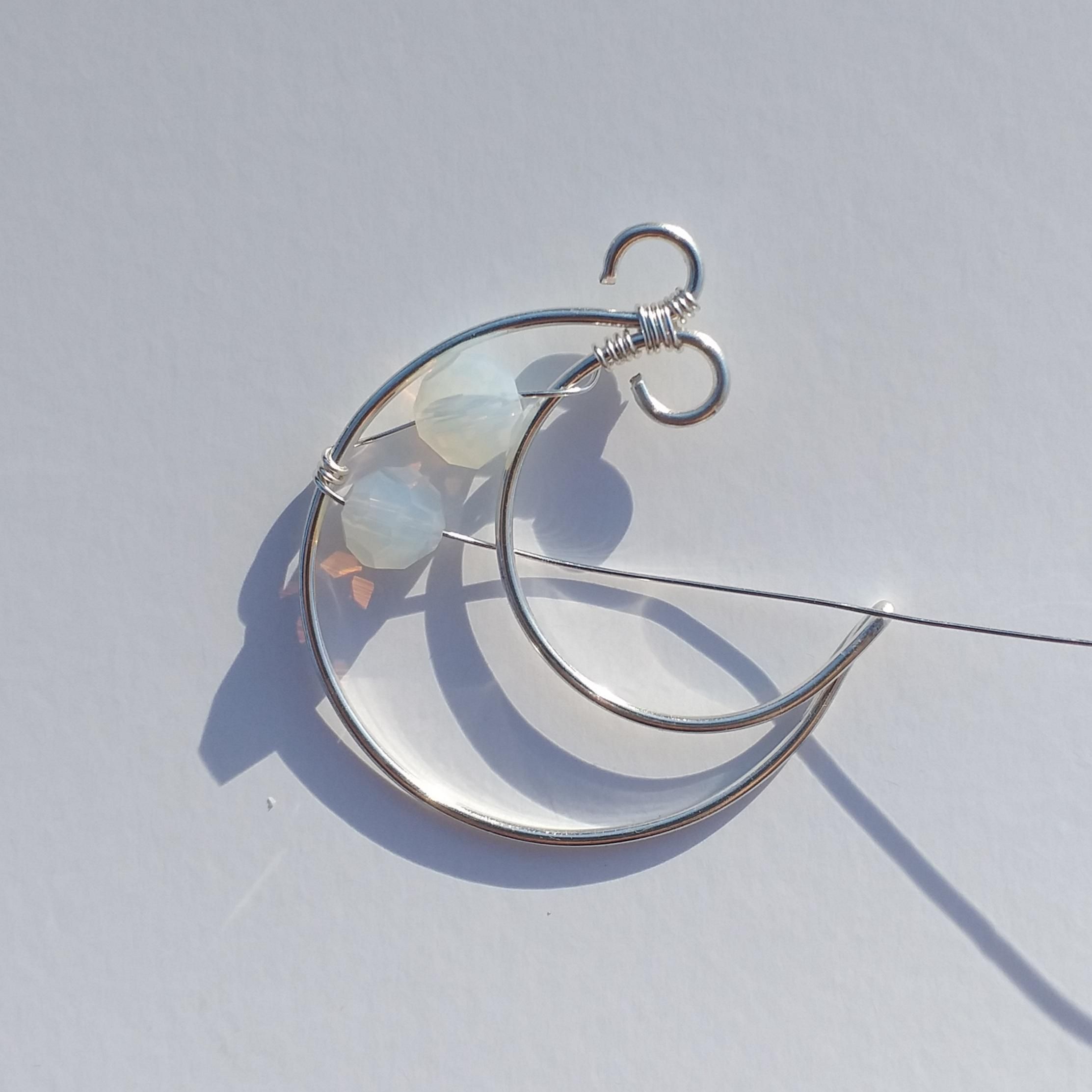 How to Make a Crescent Moon Pendant Using Wire : 11 Steps (with ...