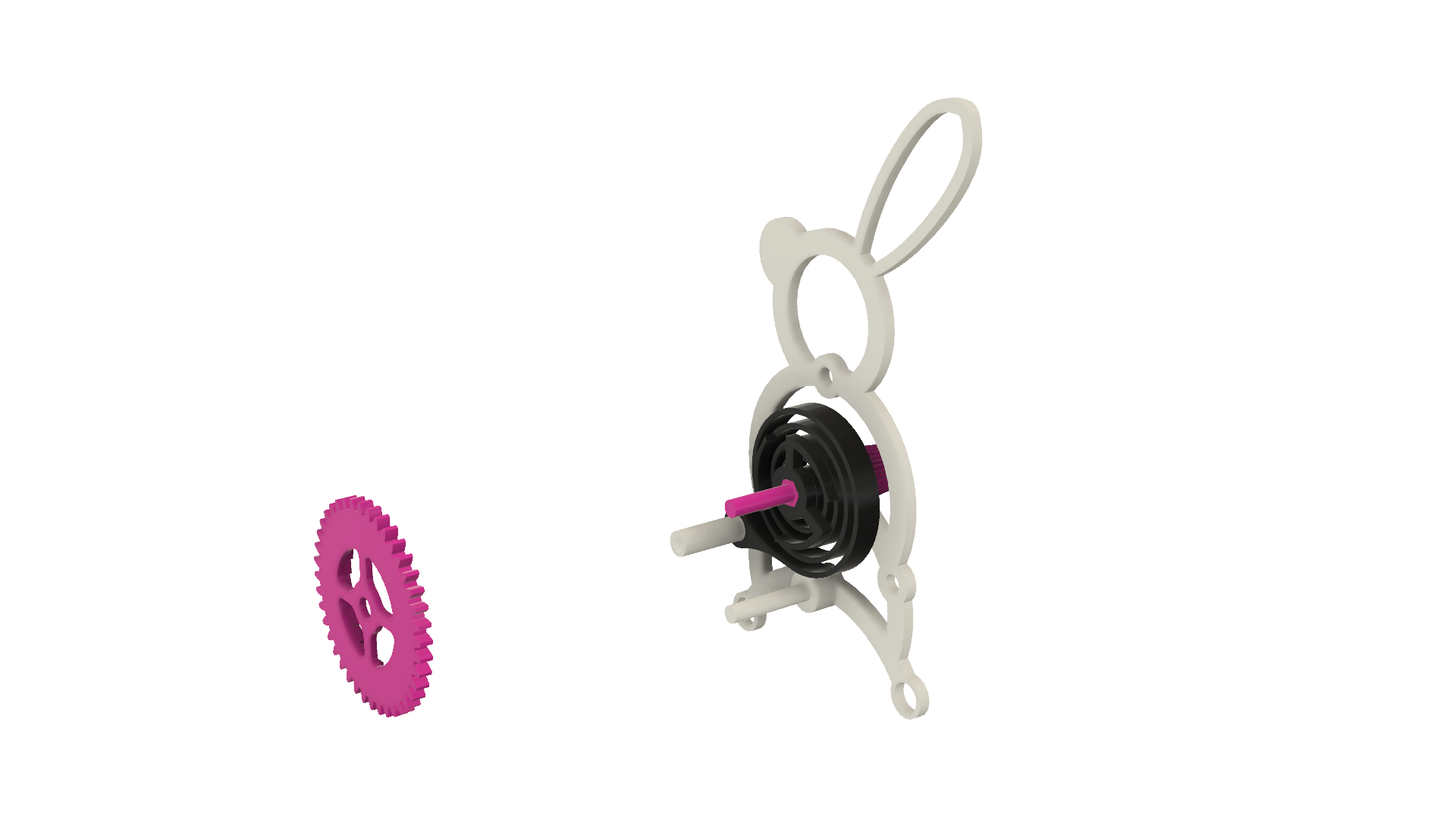 Windup Bunny 2 With a PLA Spring Motor and Floating Pinion Drive : 5 ...