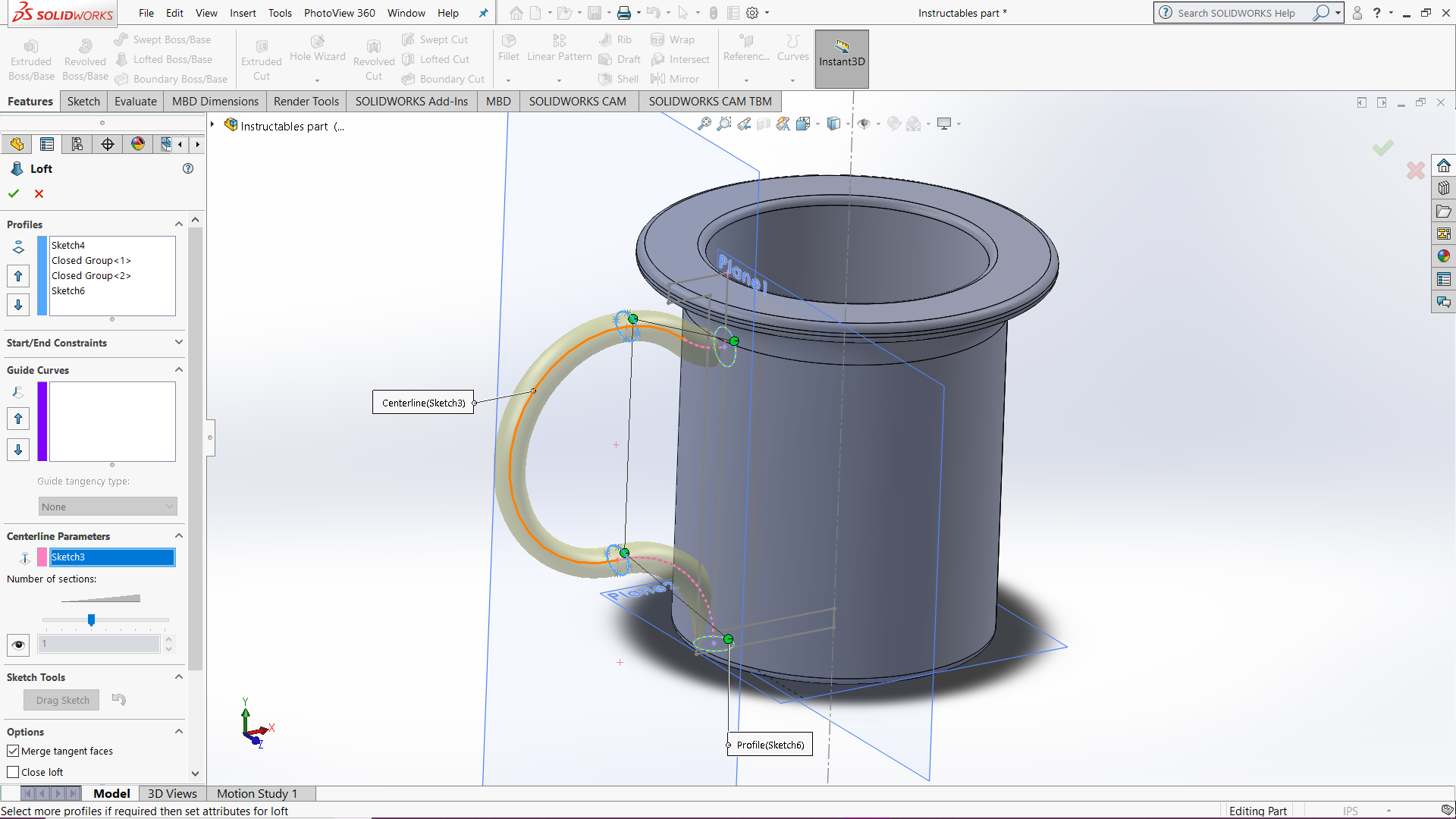 Differentiating Between the Sweep and Loft Commands on Solidworks 2020 ...