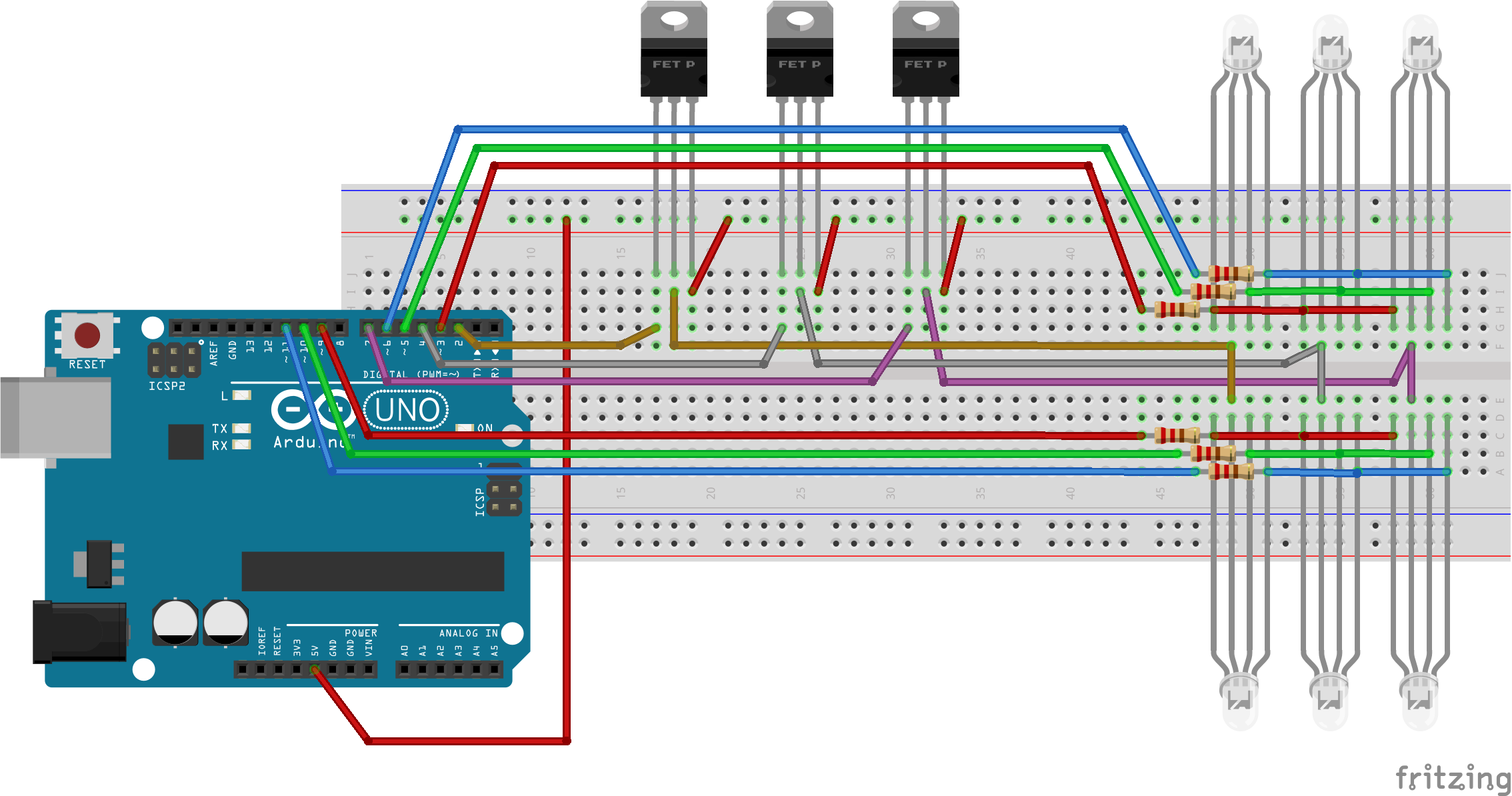 LED Multiplexing 101: 6 and 16 RGB LEDs With Just an Arduino : 7 Steps ...