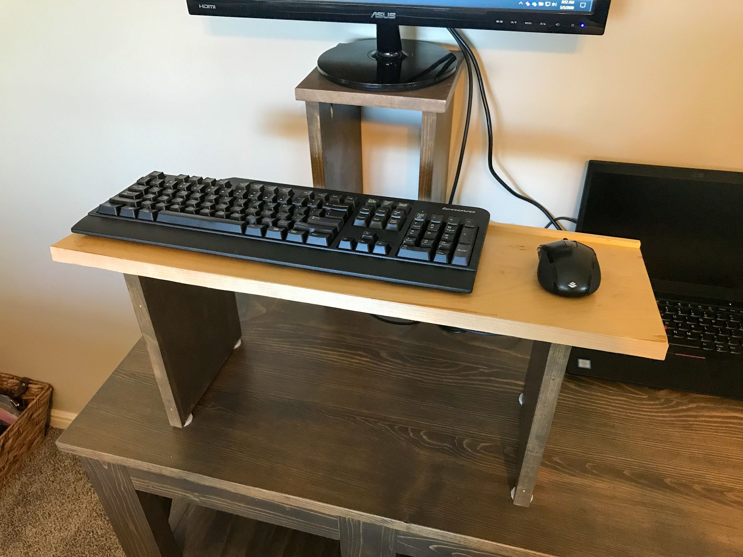 DIY Simple Standing Desk - Keyboard & Monitor Stands : 15 Steps (with ...