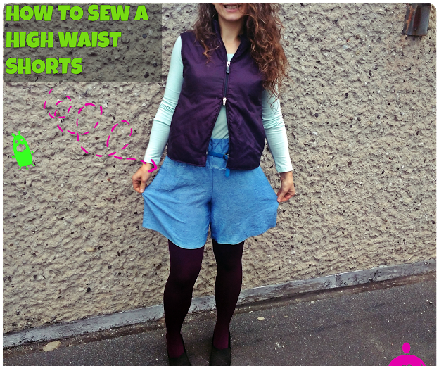 How to Sew a High Waist Shorts and How to Make a Pattern for Them ...