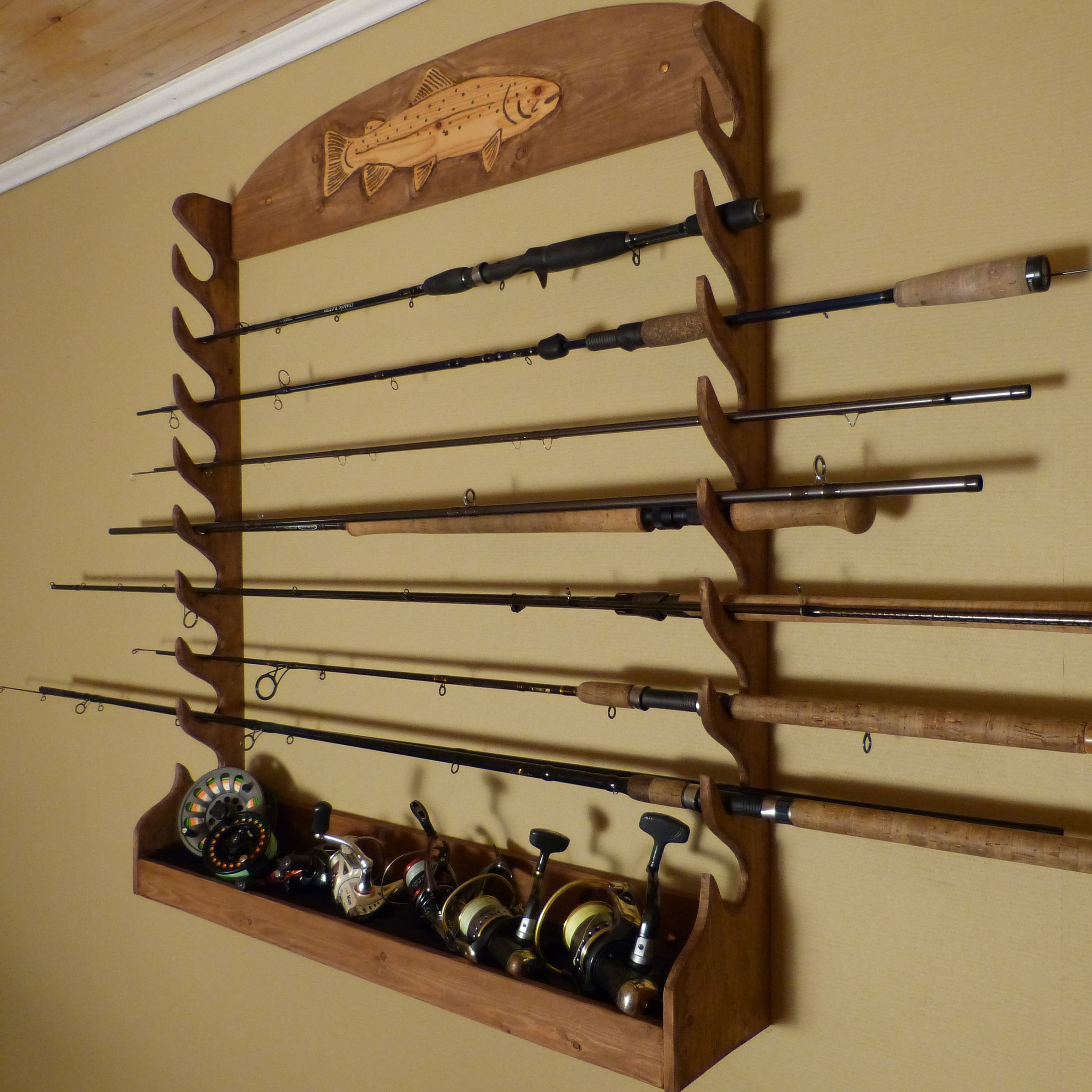 DIY Fishing Rod Storage Rack , Wallmounted : 15 Steps (with Pictures ...