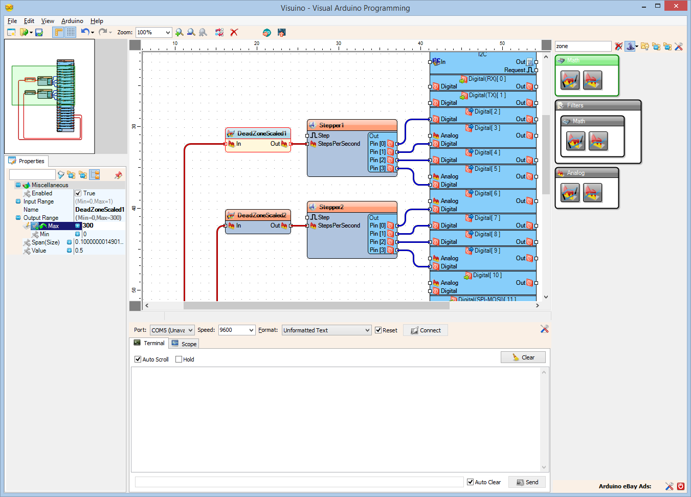 Arduino Nano and Visuino: Control 2 Stepper Motors With Joystick : 11 ...
