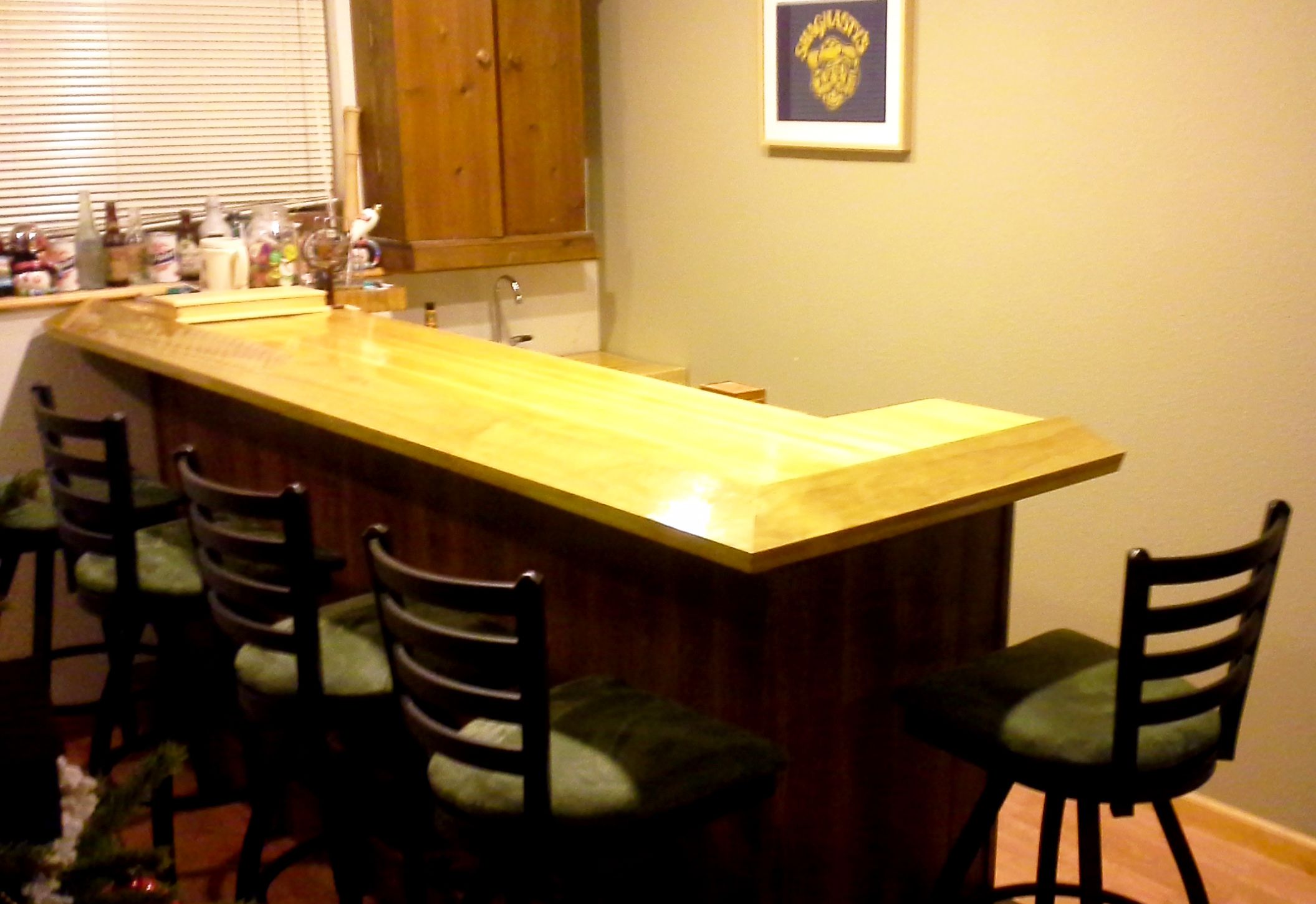 Home Bar With Reclaimed Bowling Alley Bar Top : 15 Steps (with Pictures ...