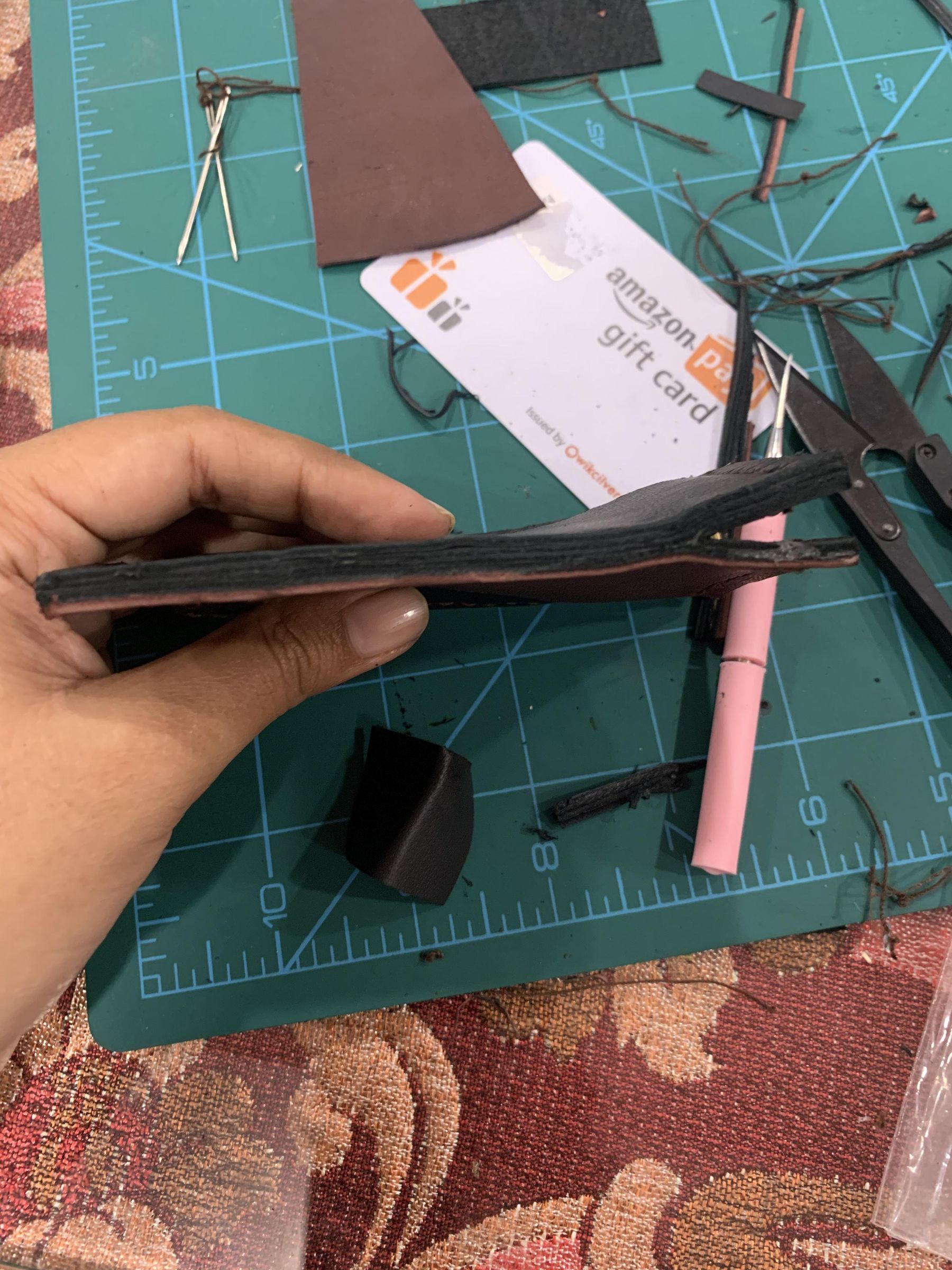 Zippered Leather Card Wallet (with Free Pattern) : 8 Steps (with ...