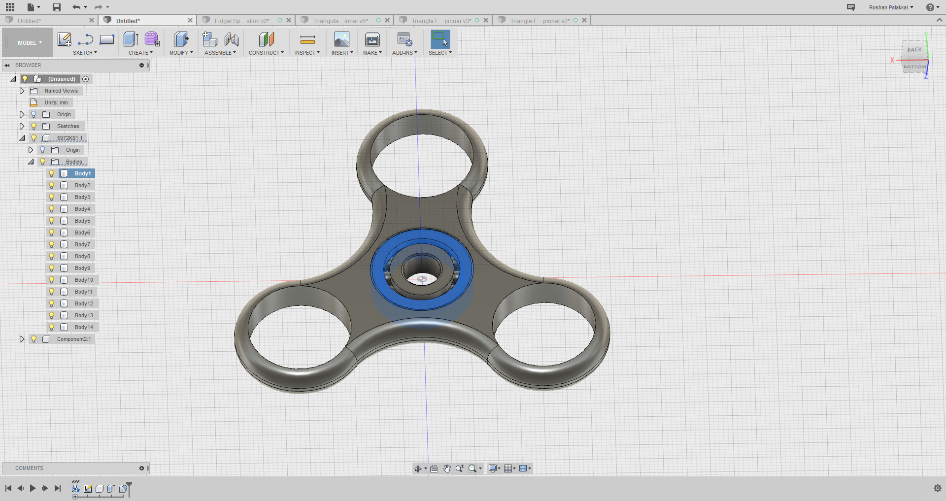 Designing Fidget Spinners in Fusion 360 : 12 Steps (with Pictures) - Instructables