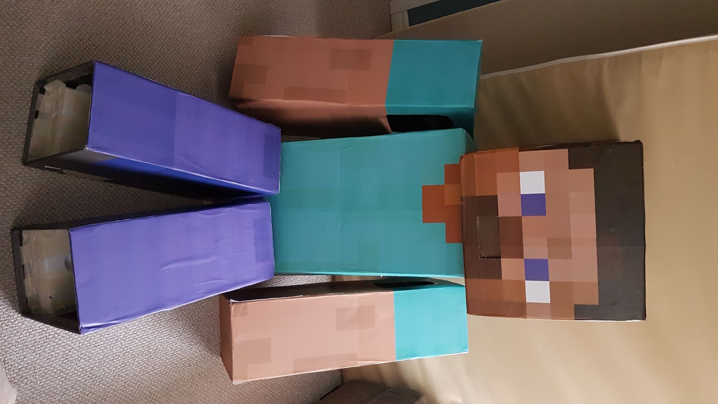 Minecraft Steve Cardboard Box Costume DIY : 12 Steps - Instructables