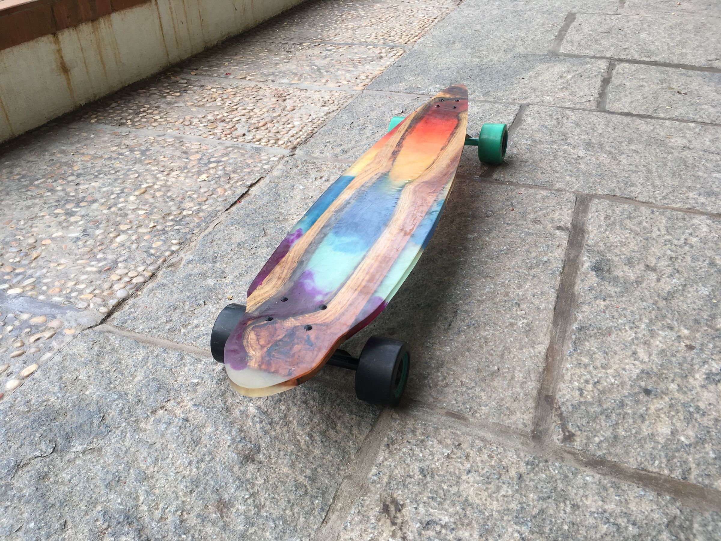 Rainbow Glow in the Dark Longboard Made With Wood and Epoxy : 11 Steps ...