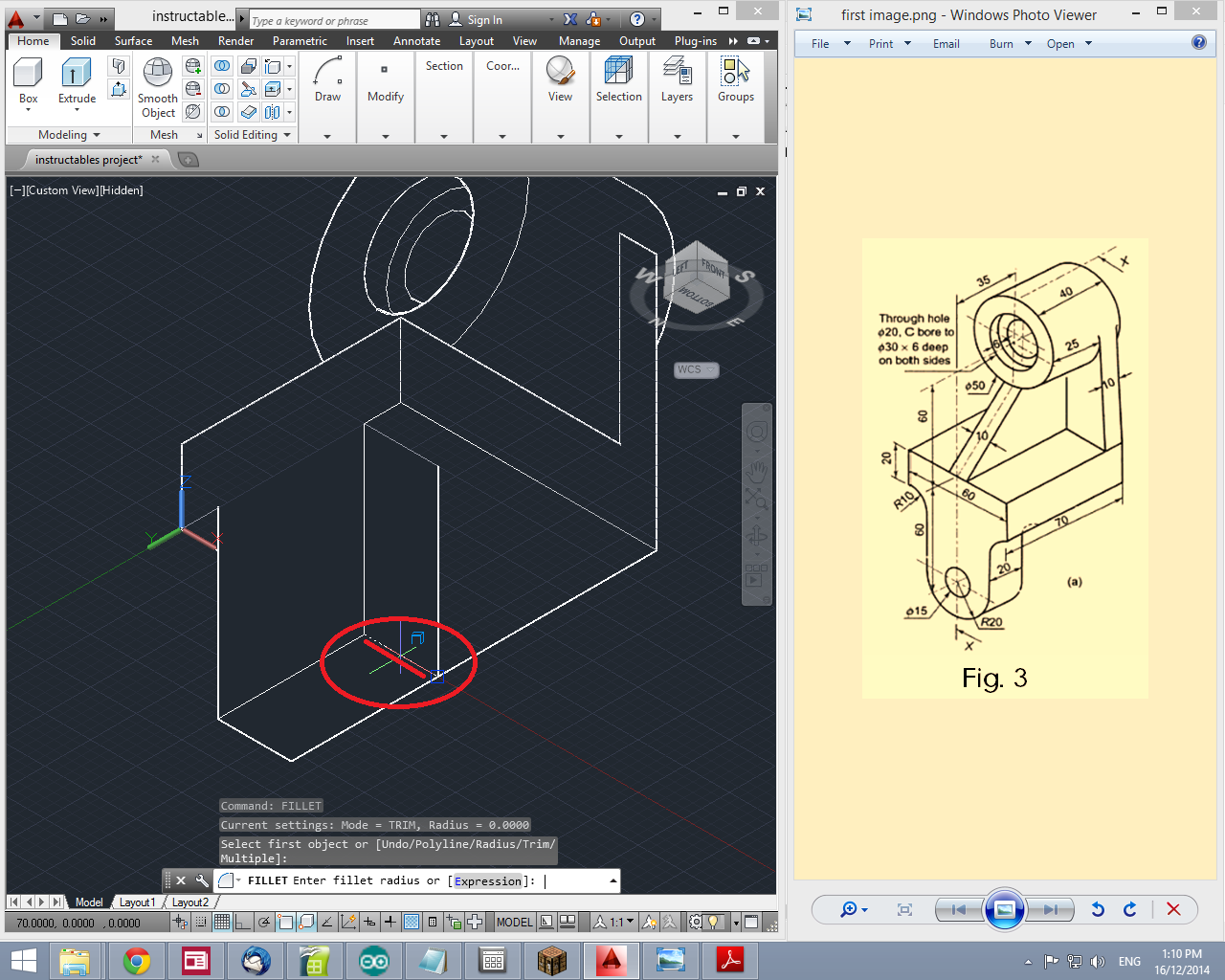 Modeling a 3D Object in AutoCAD 2014 : 10 Steps (with Pictures ...