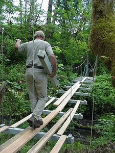 Building a Small Cable Suspension Bridge - the Basics Plus a Video Demo ...