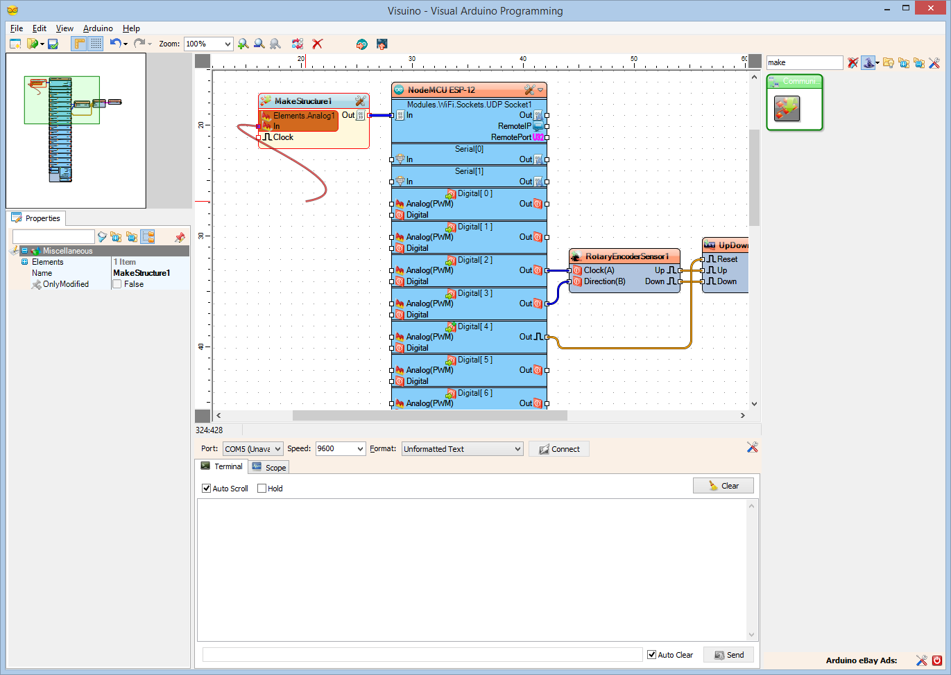 ESP8266 and Visuino: Control Servo Remotely Over Wi-Fi With Rotary ...