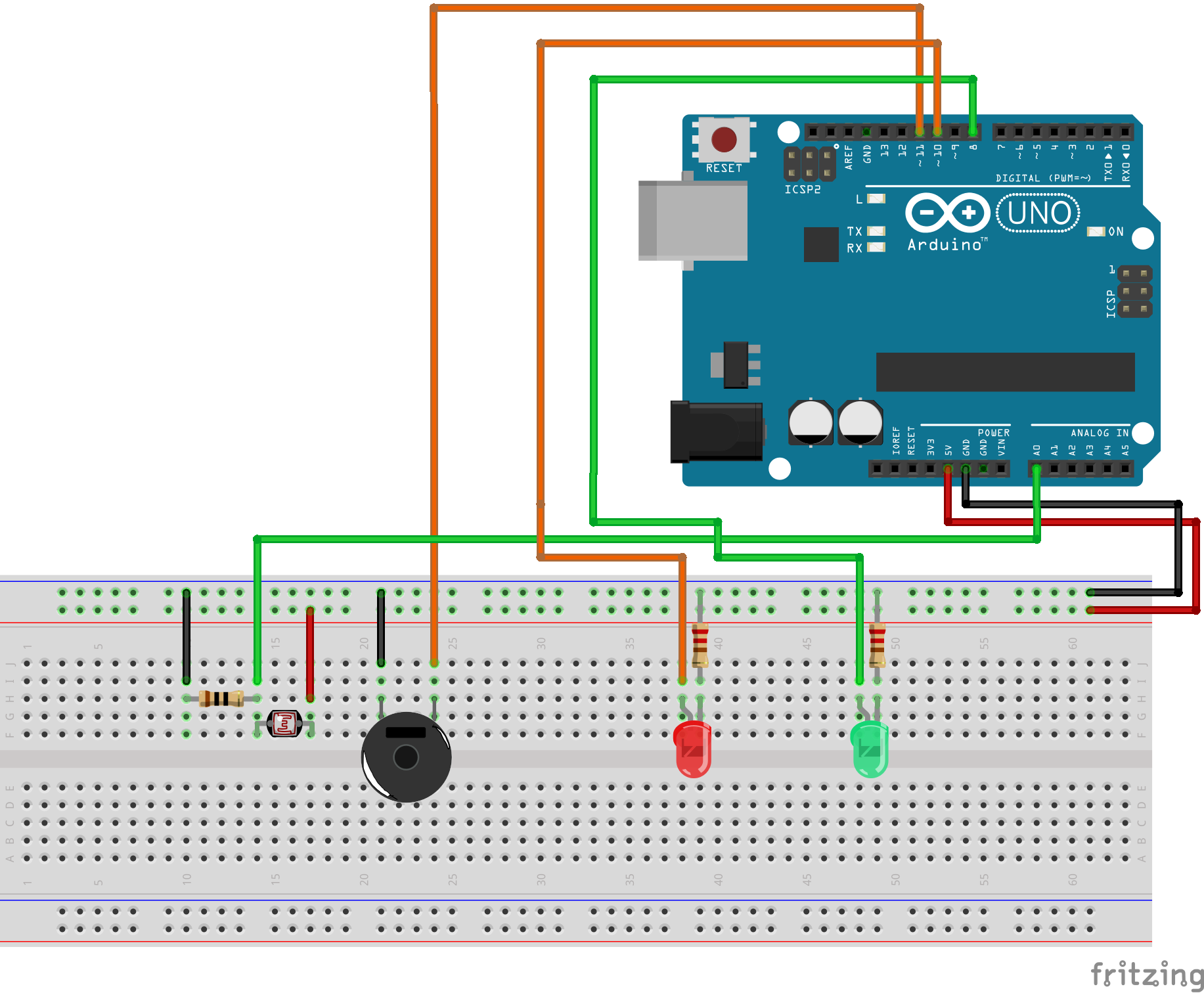 How to Use a Photoresistor and Active Buzzer With Arduino. : 3 Steps ...