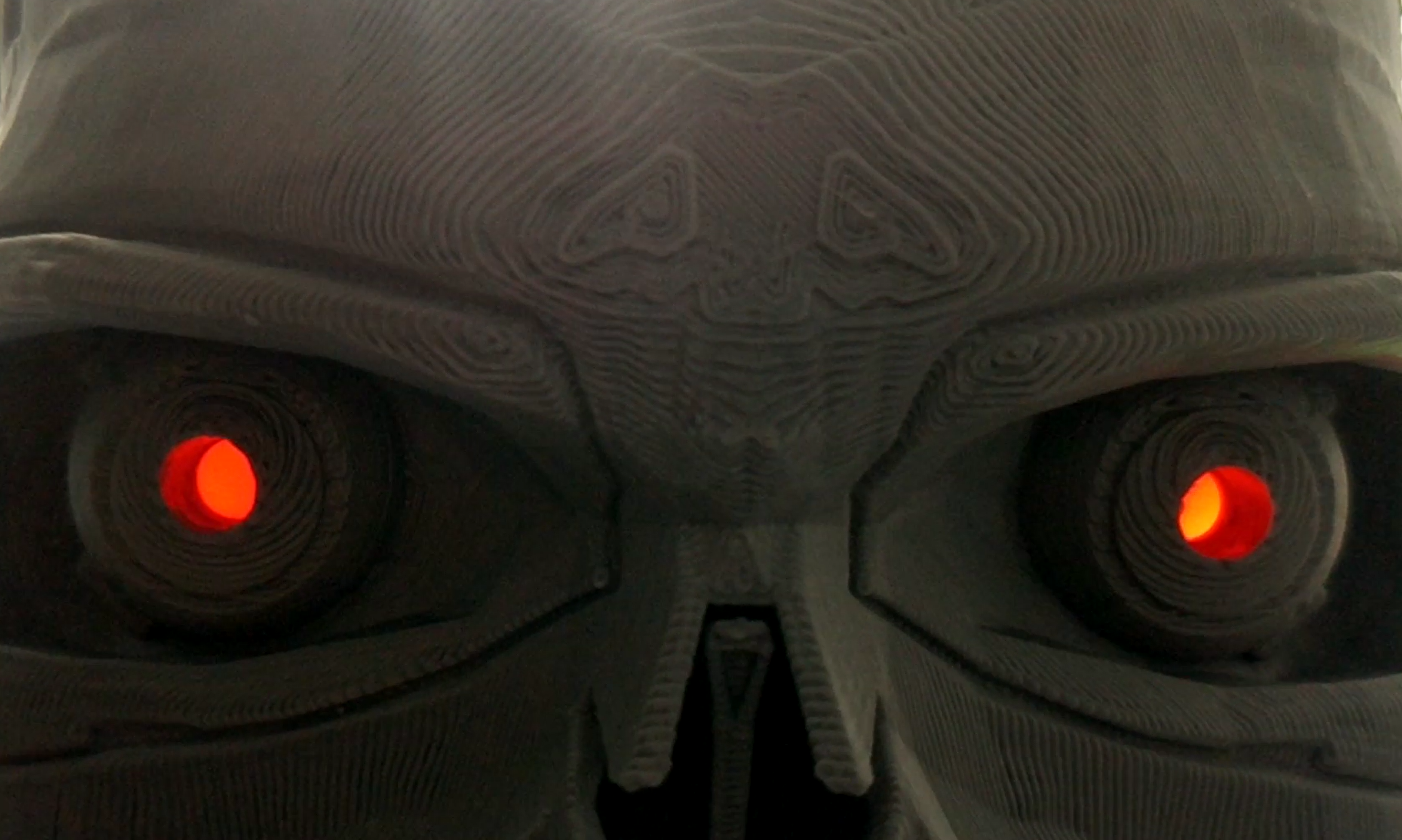 The Glowing Eyes Terminator T-800 Exoskull From Thingiverse : 7 Steps ...