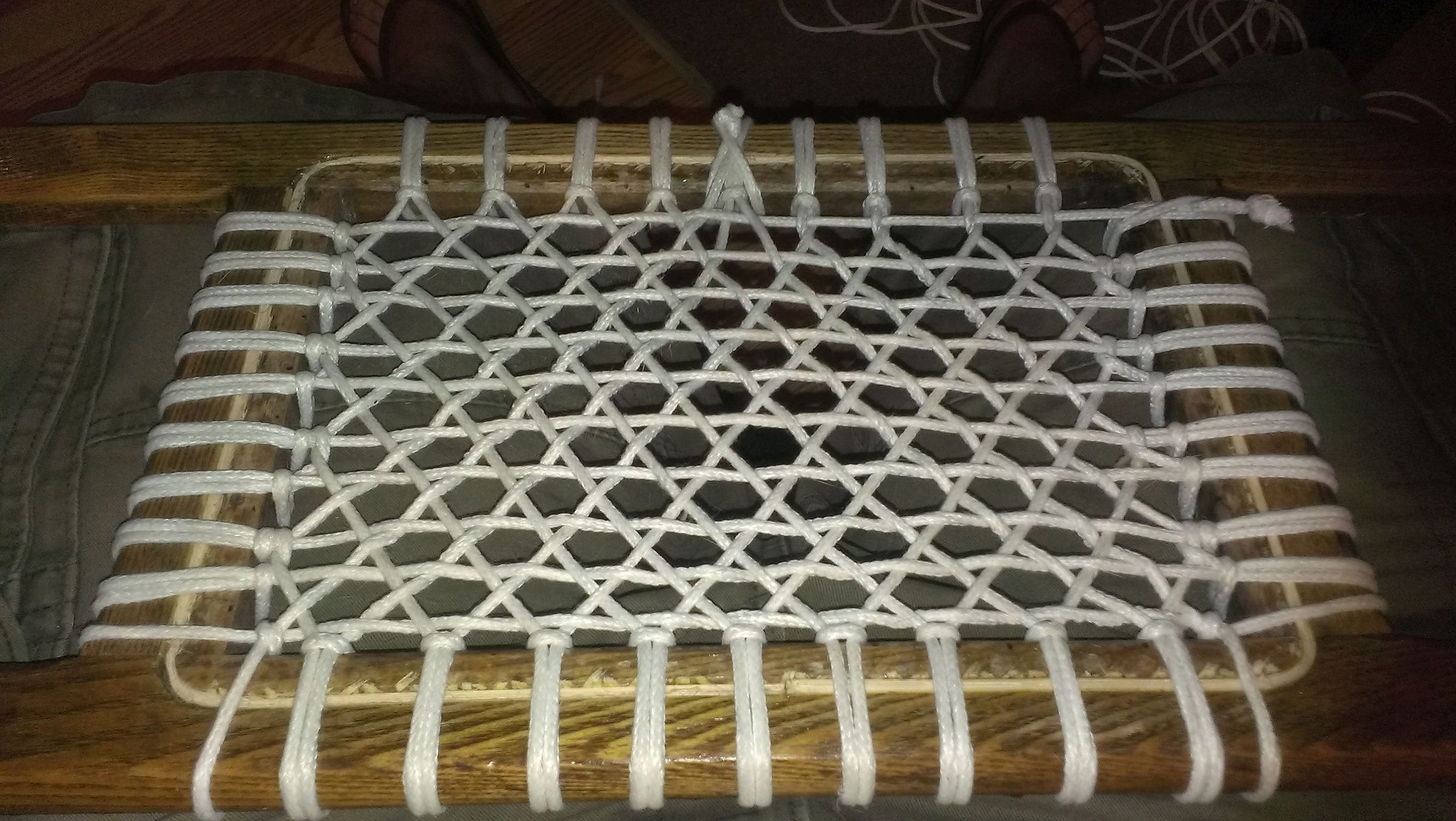 $5 Canoe Seat Repair/Snowshoe Weave : 5 Steps (with Pictures ...