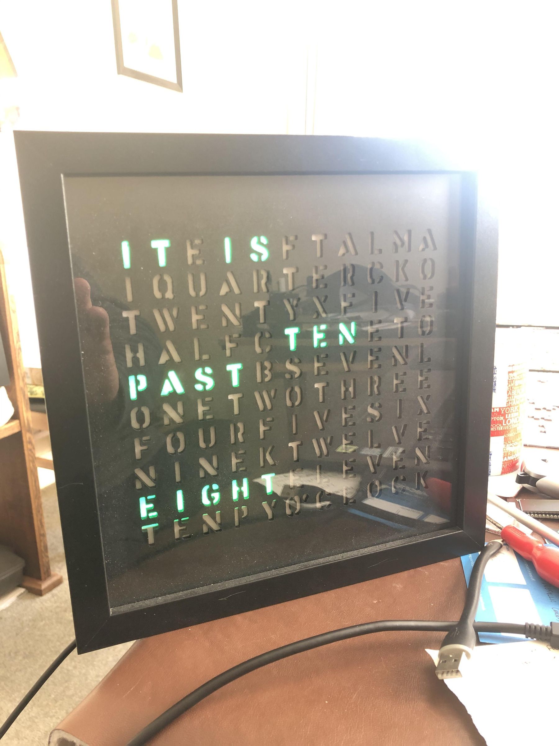 Word Clock,Arduino LED Animated Rainbow Word Clock Using WS2812b Strip ...