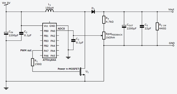 Make a Microcontroller-based Boost Converter : 5 Steps - Instructables