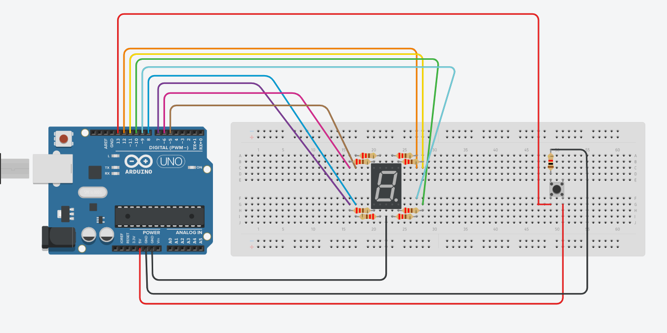 Digital Ludo Dice With Arduino 7 Segment Display Project : 3 Steps ...