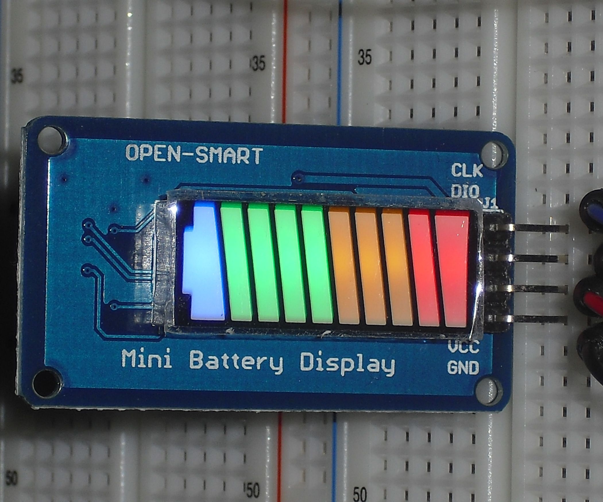 TM1651 Arduino Library and Examples for New Style 10 LED Color Battery ...