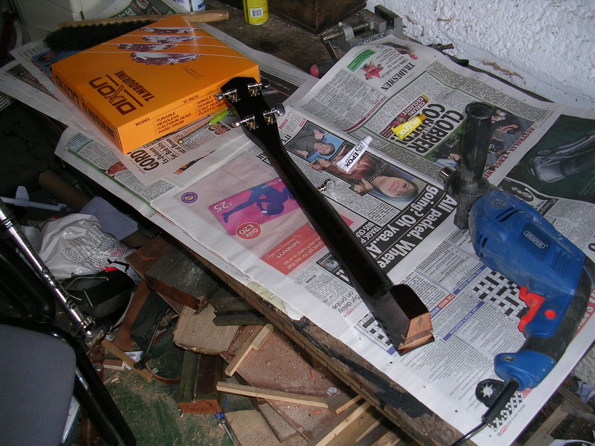 Home Made 5 String Banjo, Low Budget Built From Parts and Some Scrap ...