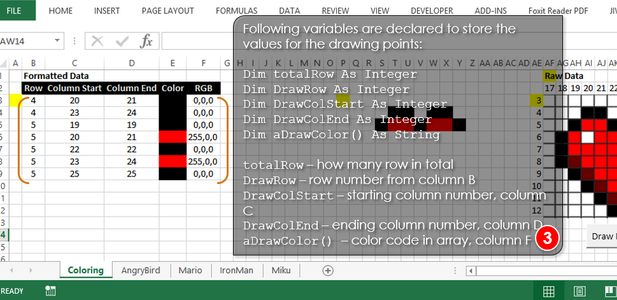 Learn to Code: Pixel Art Drawing With Microsoft Excel : 13 Steps ...
