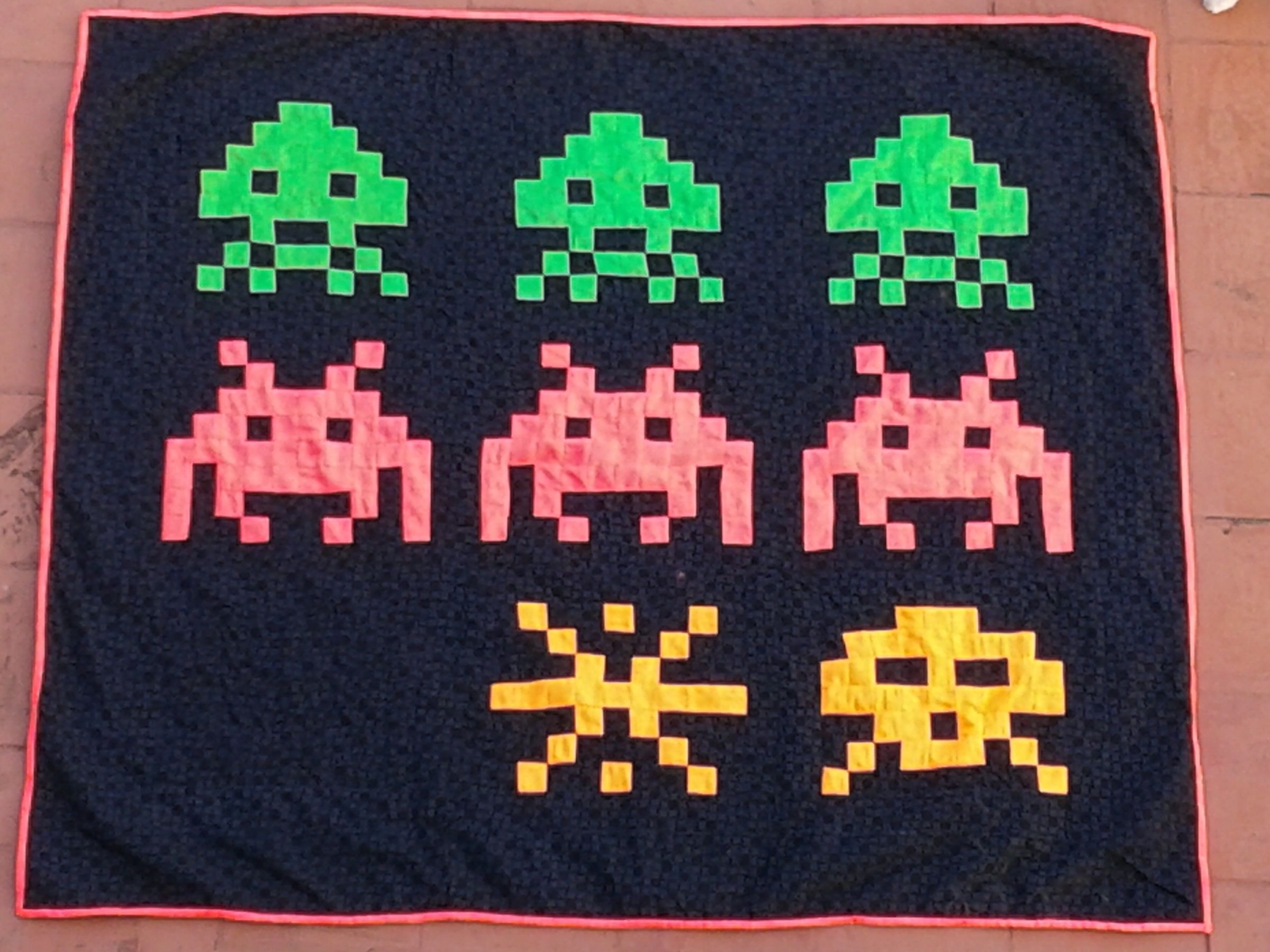 space invaders quilt DIY Project - Step-by-Step DIY Project | FindingDIY