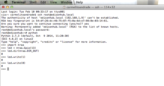 Getting Started With Intel Edison Python Programming 15 Steps With Pictures Instructables 