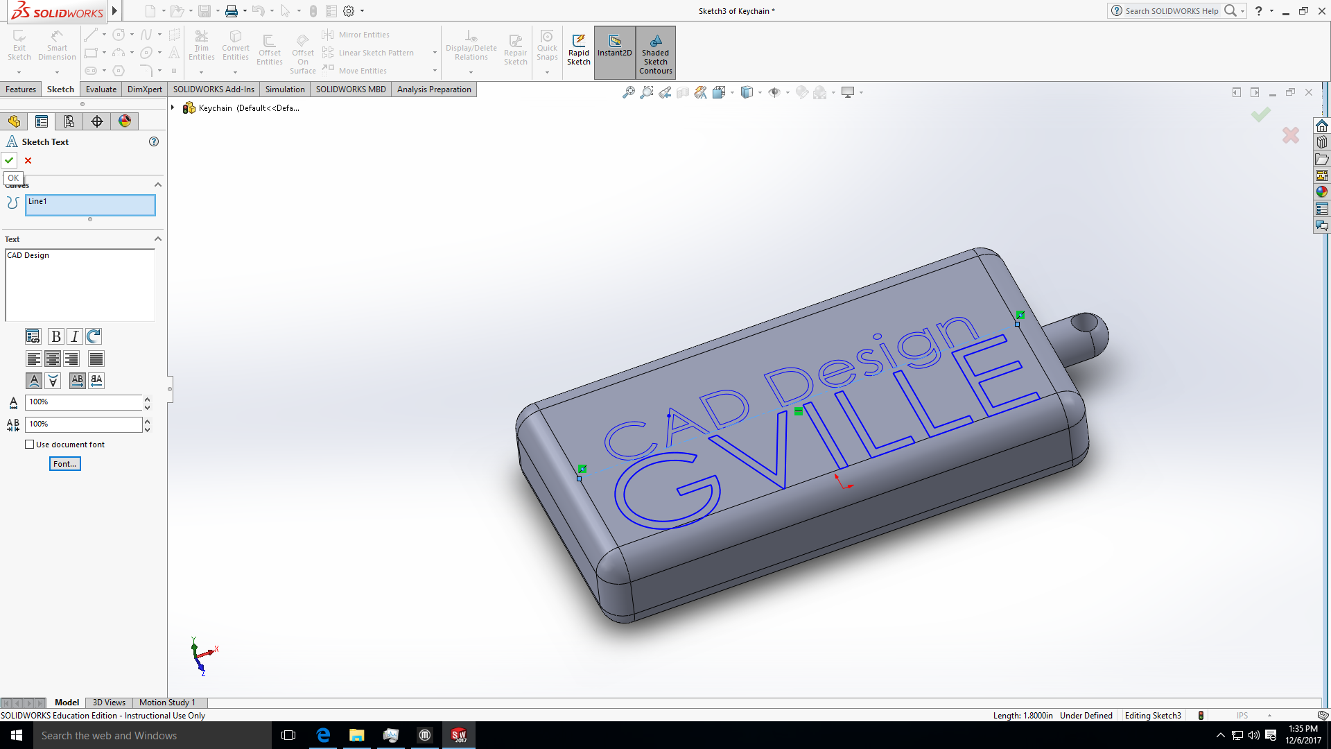 GHS CAD Keychain Tutorial : 6 Steps - Instructables