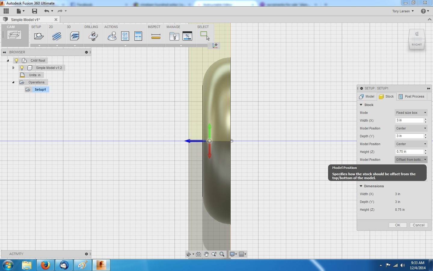 Creating a Simple 3D Model on Fusion 360 and Creating a Toolpath ...