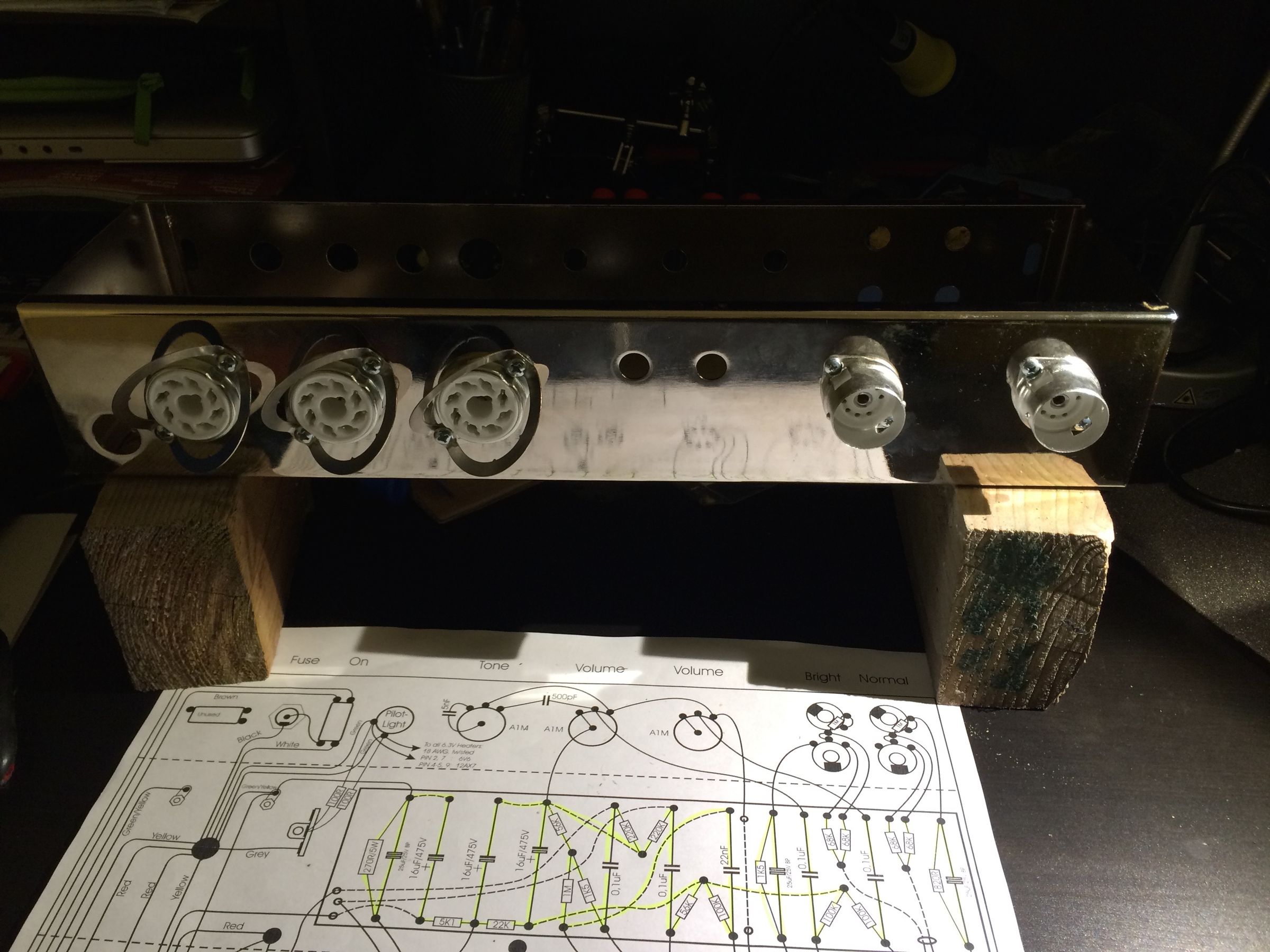 Fender Tweed Deluxe 5e3 Clone Build Based on TAD Tweed Deluxe Kit : 18 ...