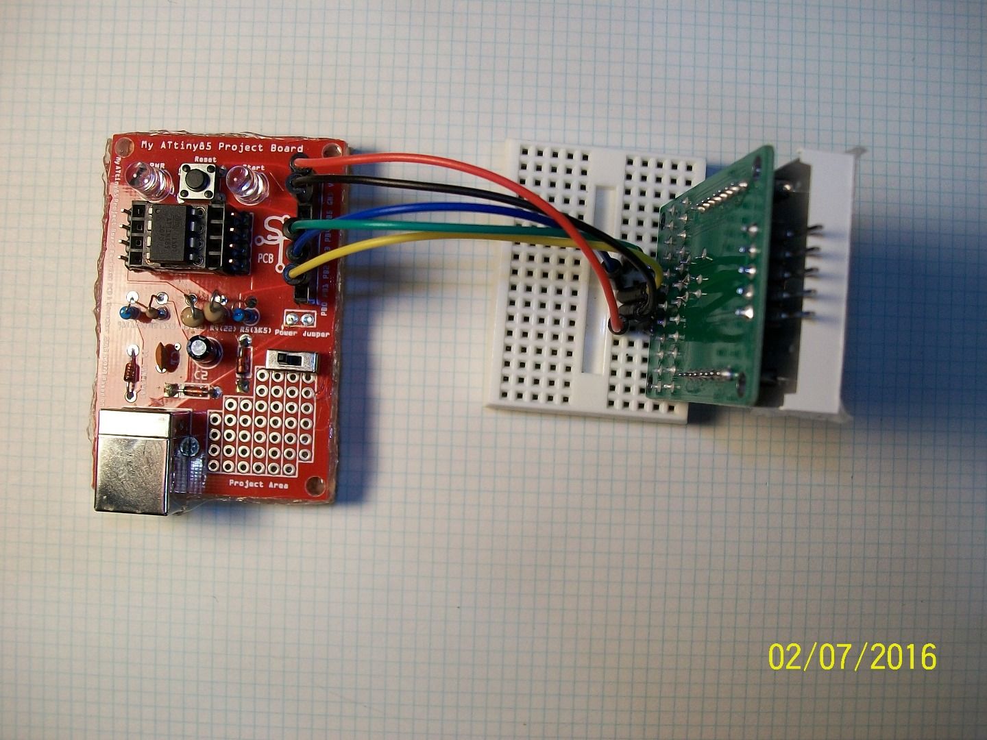 V-USB ATtiny85 Project Board and an 8x8 Red LED Matrix Display : 10 ...